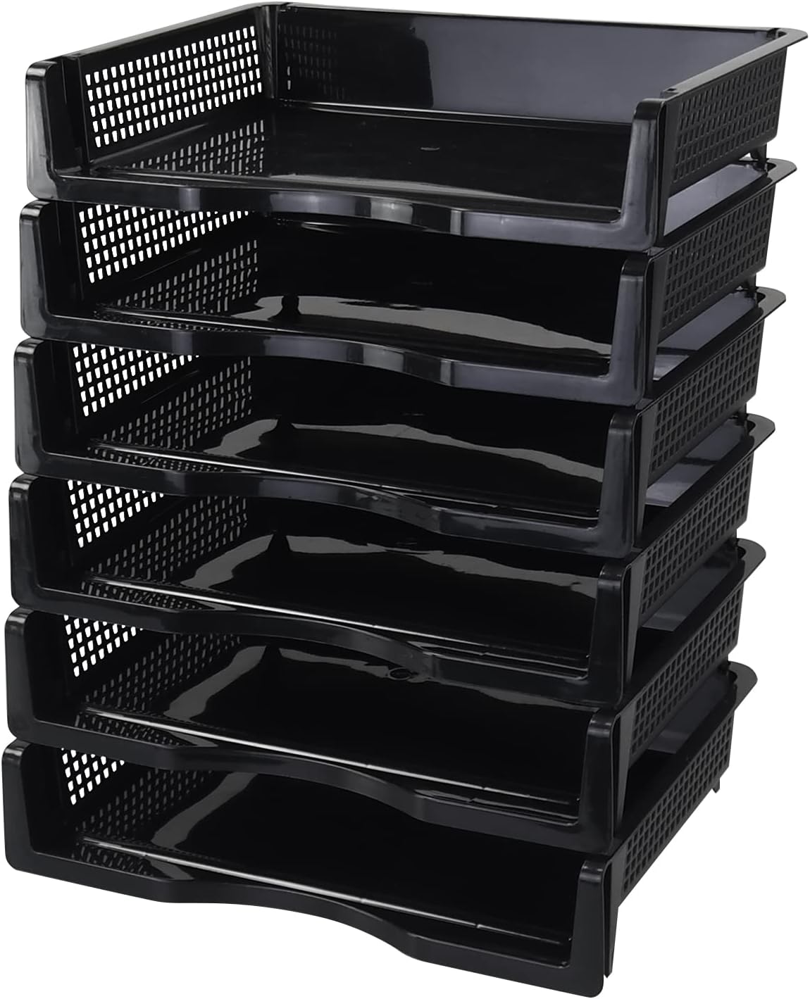 Tstorage 6 Tier Plastic Letter Trays, Stackable Desk Trays, Paper ...