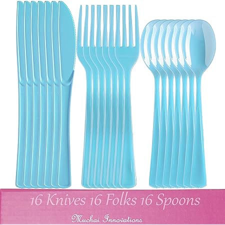 Amazon.com: 150 Pieces Disposable Cutlery Set Plastic Silverware Heavy ...