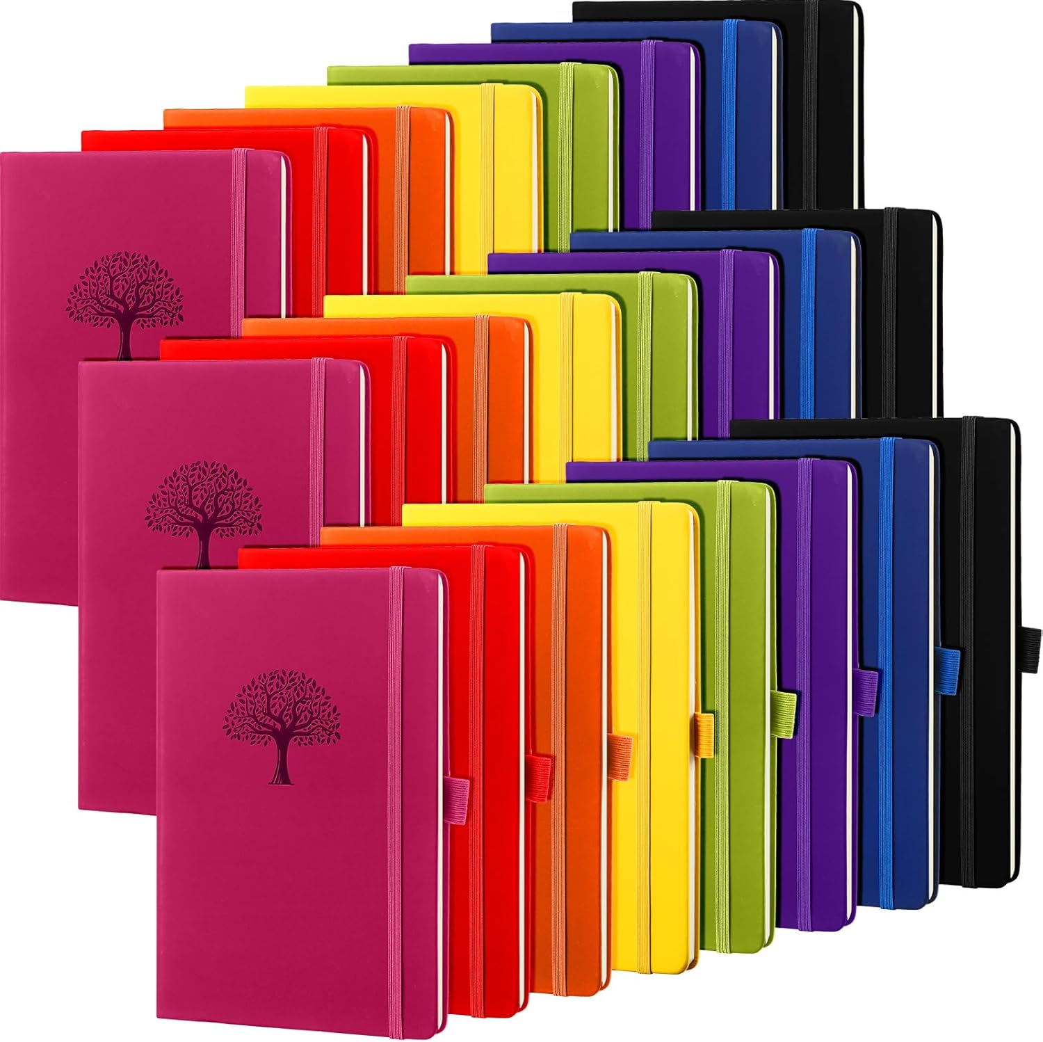 Amazon.com : Qeeenar 24 Pack Leather Notebook Journals Bulk 5.7" x 8.3 ...