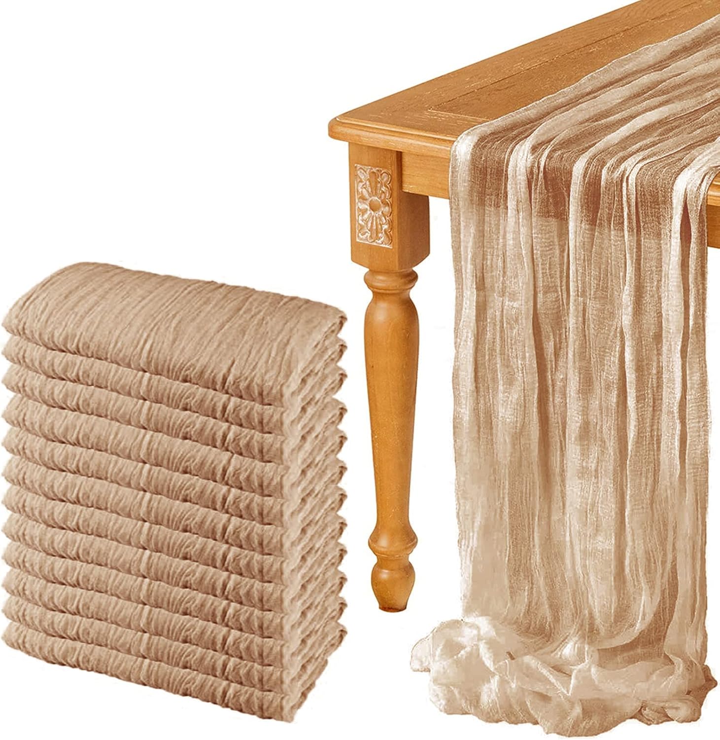 Amazon.com: 12 Pack Cheesecloth Table Runner, 10ft Rustic Sheer Runner ...