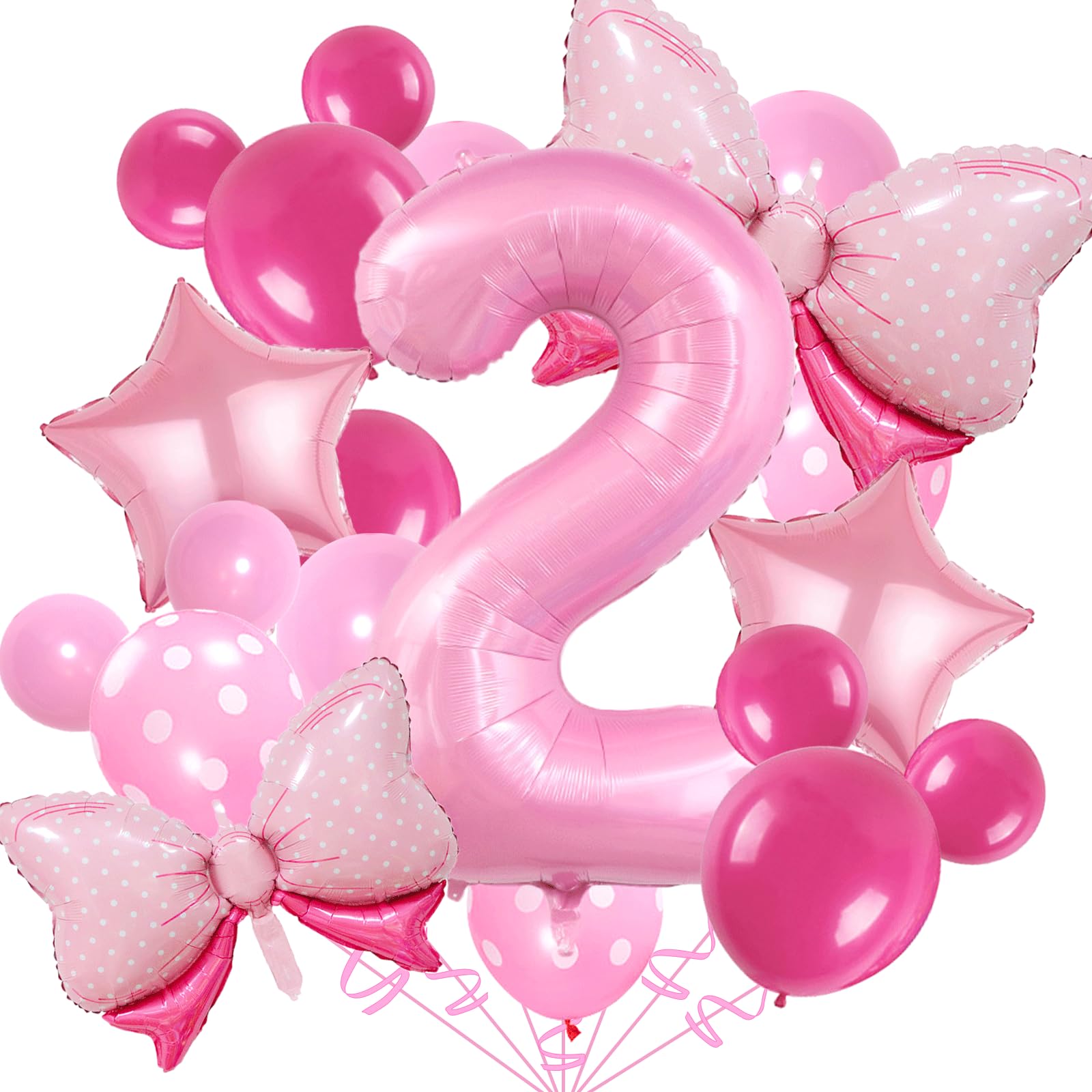 Amazon.com: 2nd Birthday Decorations for Girls, 20PCS Pink Number ...