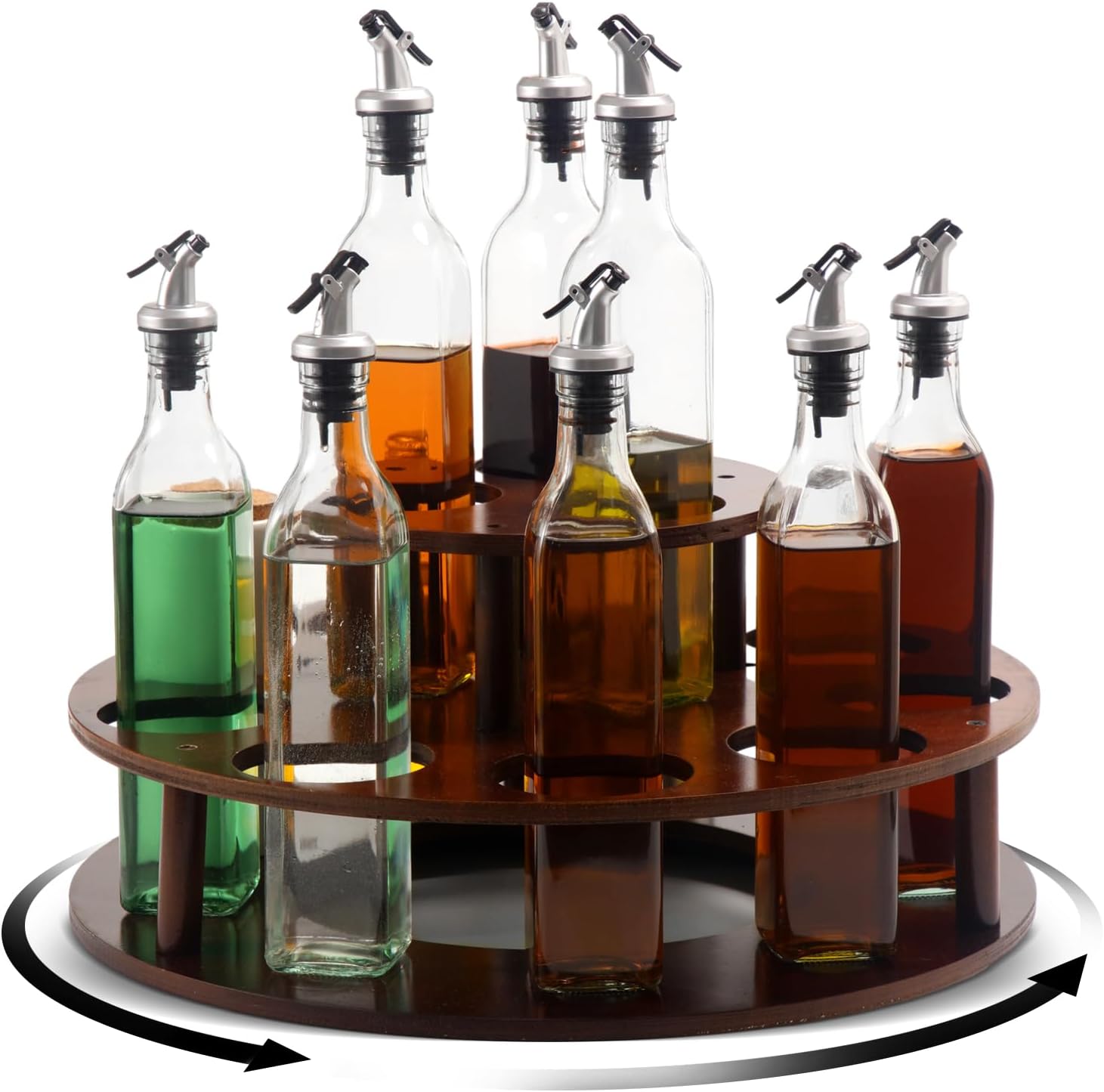 Amazon.com: Mumufy Rotating Coffee Bar Organizer Dark Brown Coffee ...