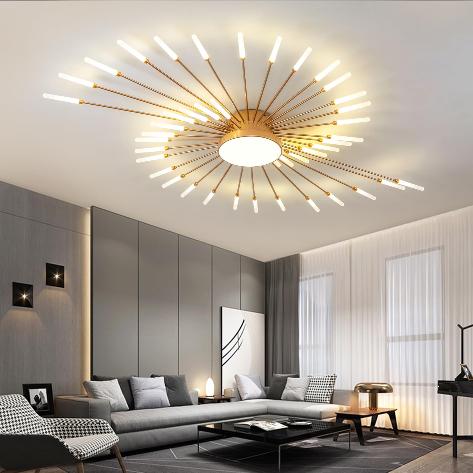 JAYMP Ceiling Light Modern Flower Shape Ceiling Lamp for Living Room ...