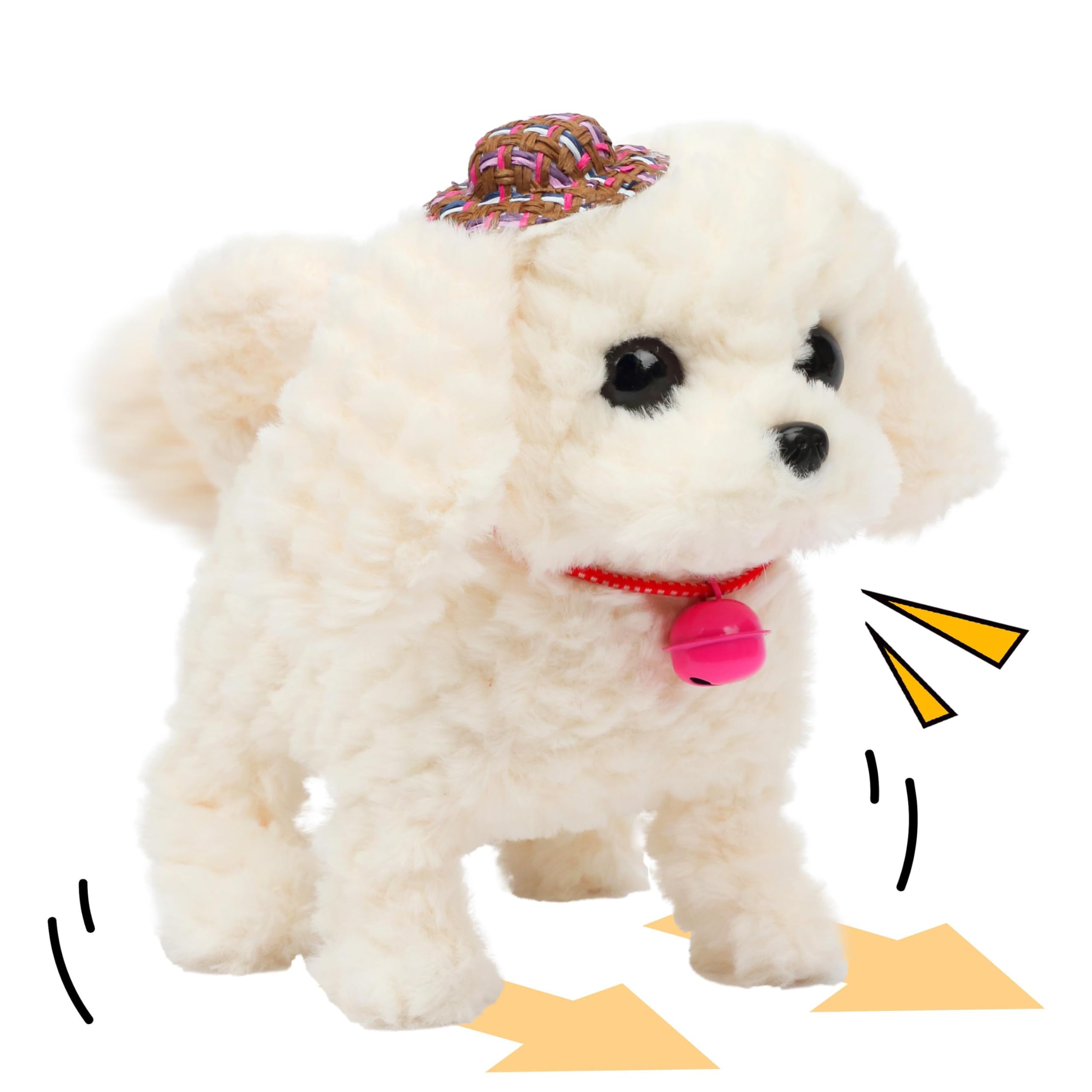 Amazon.com: Cuteoy Walking White Dog Stuffed Animal Talking Wagging ...