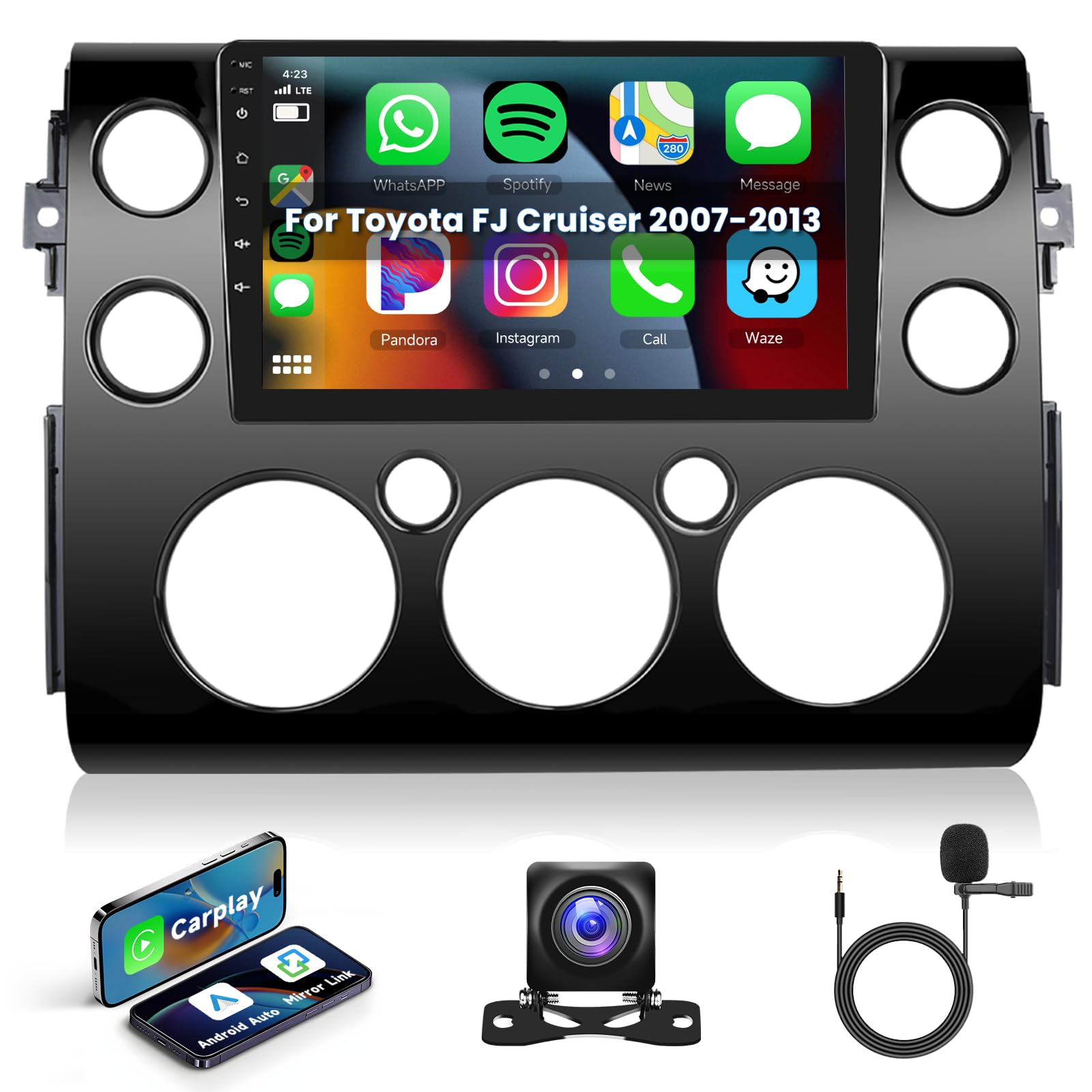 Buy Hodozzy Android Car Radio for Toyota FJ Cruiser 2007-2013, Carplay ...