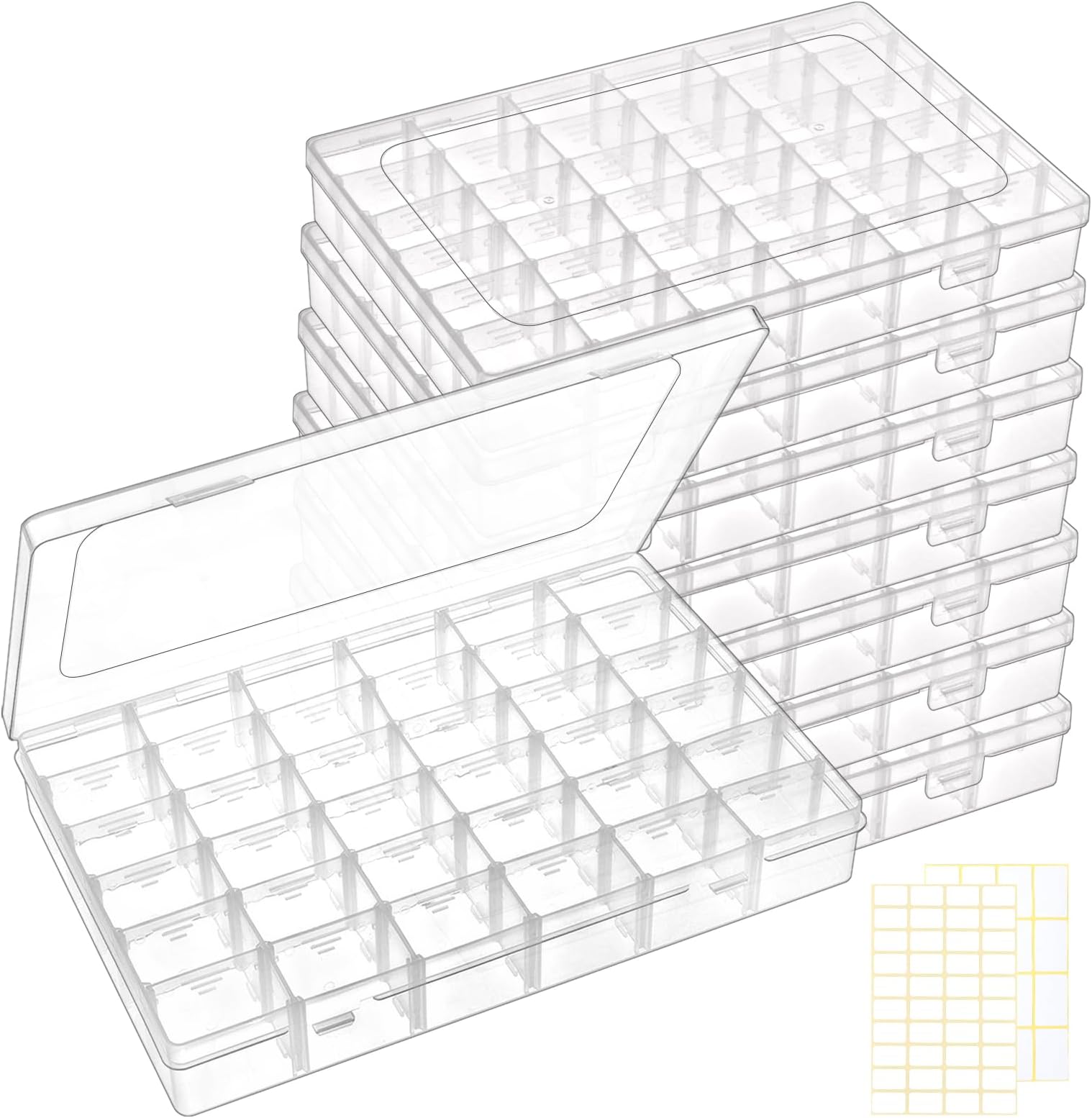 Amazon.com: PLMMOUT 4 Pack Clear Plastic Organizer Box,36 Grids Clear ...