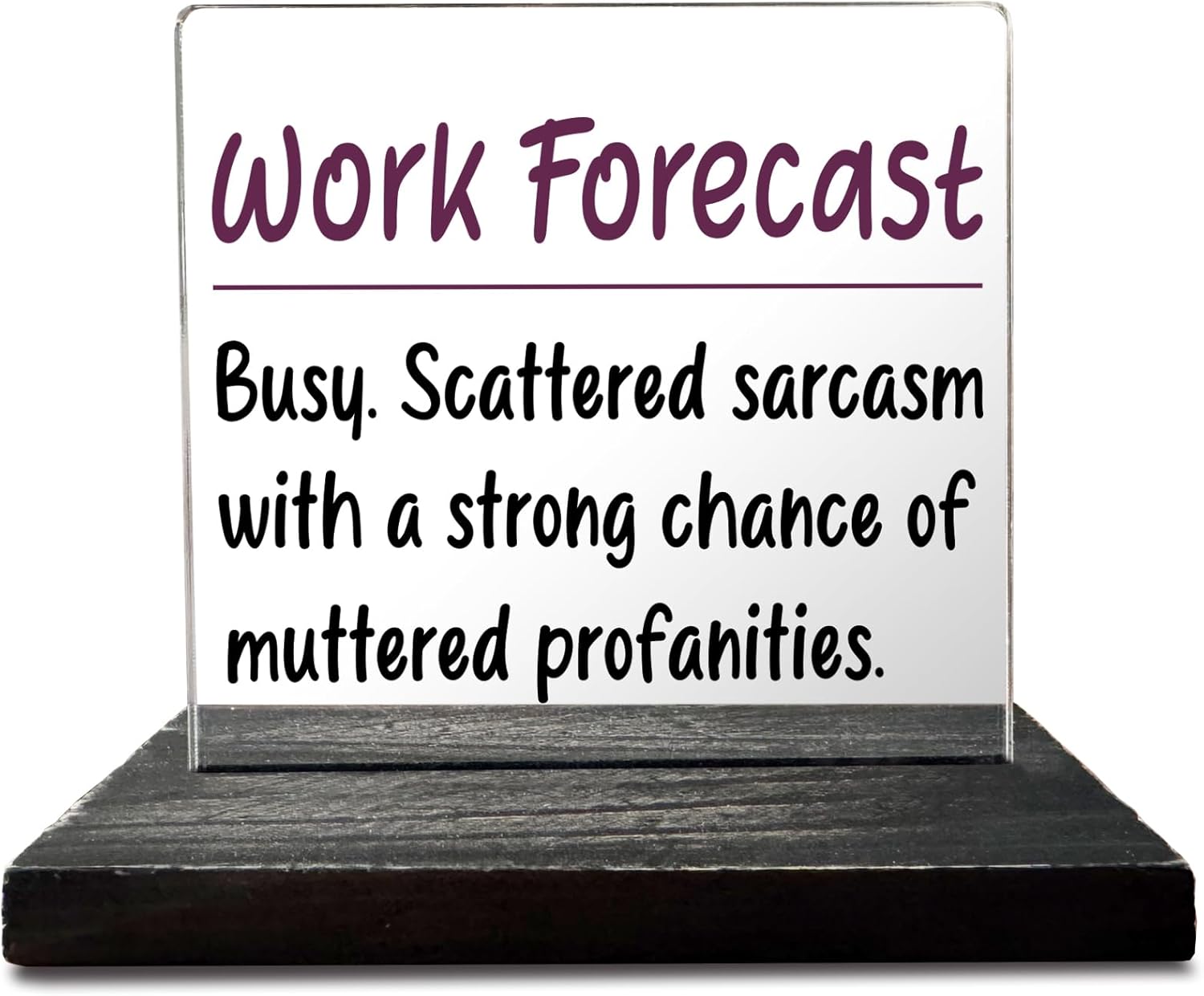Amazon.com: Funny Desk Signs for Women Office, Work Forecast Sign, Cute ...