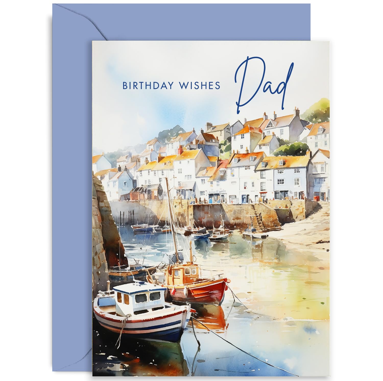 Old English Co. Artistic Birthday Card for Dad - Watercolour Seaside ...