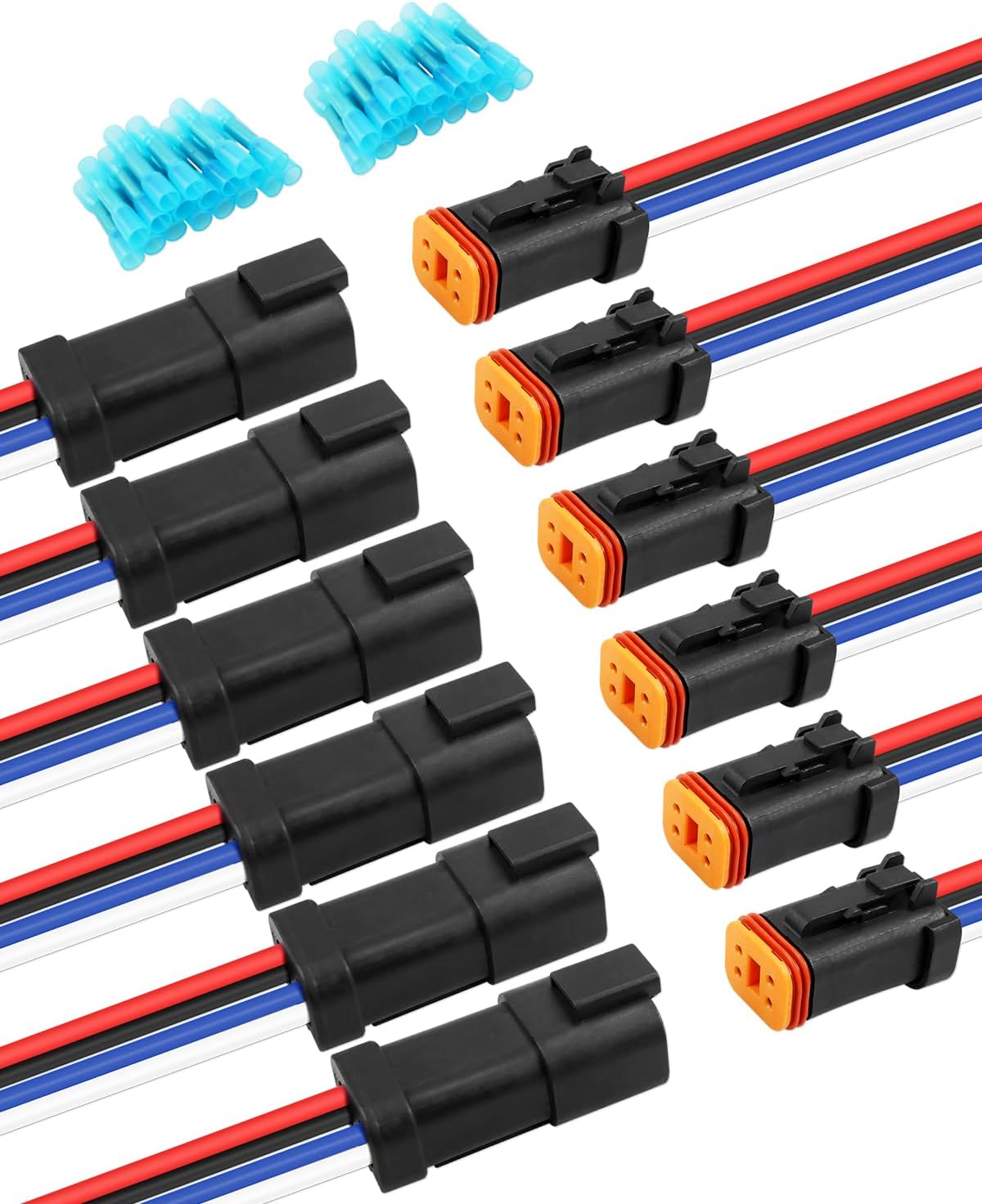 Amazon.com: ANODZU 6Pcs DT 4 Pin Connector Waterproof Pigtail Connector ...