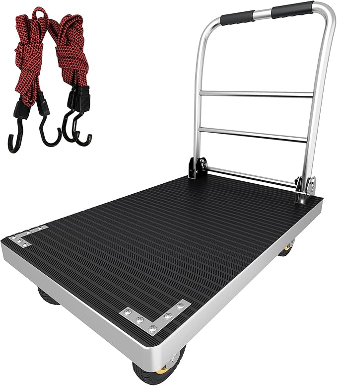 Amazon.com: Flatbed cart, Folding Platform cart with Rubber mat, Heavy ...