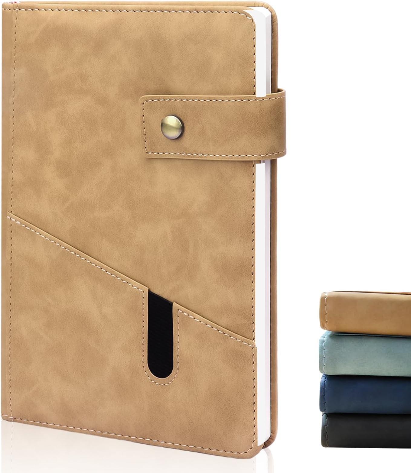 Amazon.com : Hardcover A5 Leather Journal Notebook for Women Men, Front ...