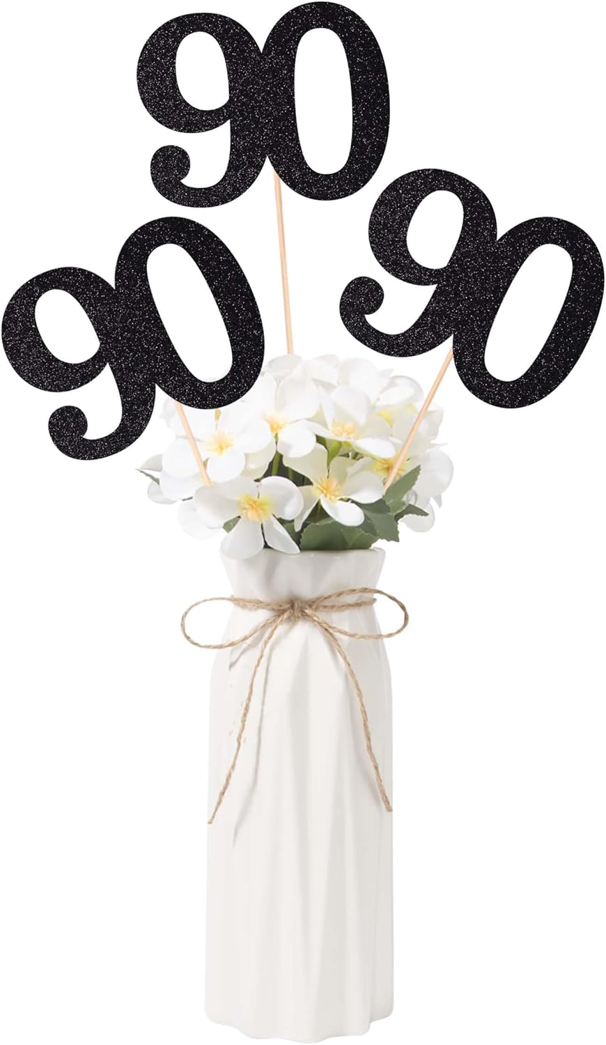 Amazon.com: Gexolenu NO 90, 10 Pack Double-Sided Black Glitter 90th ...