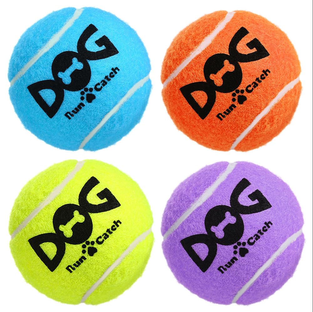 Pet Supplies : insum 4PC Large Squeaky Dog Balls -Squeaky Tennis Balls ...