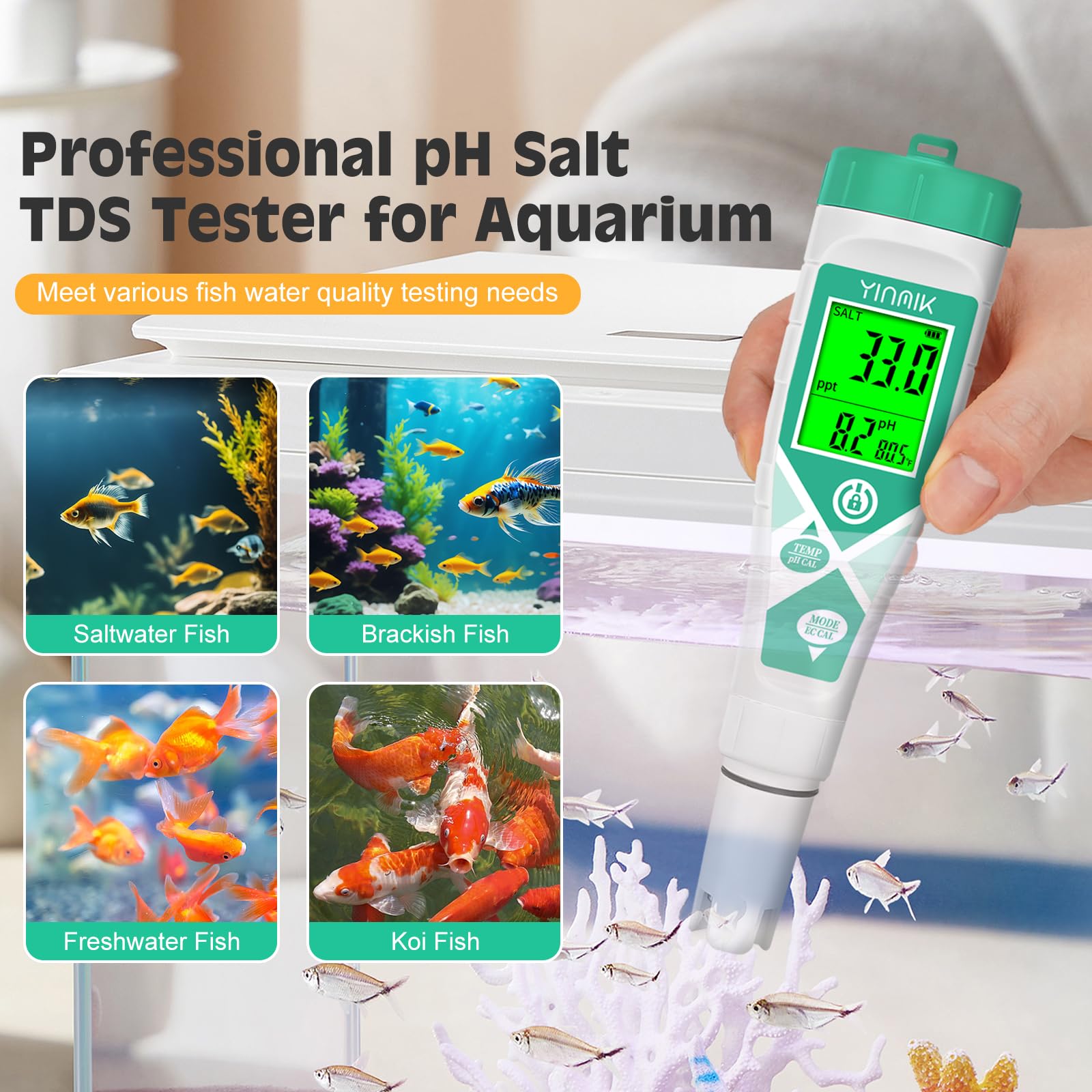 Snapklik.com : Salt pH Tester For Reef Tank, Saltwater Aquarium ...