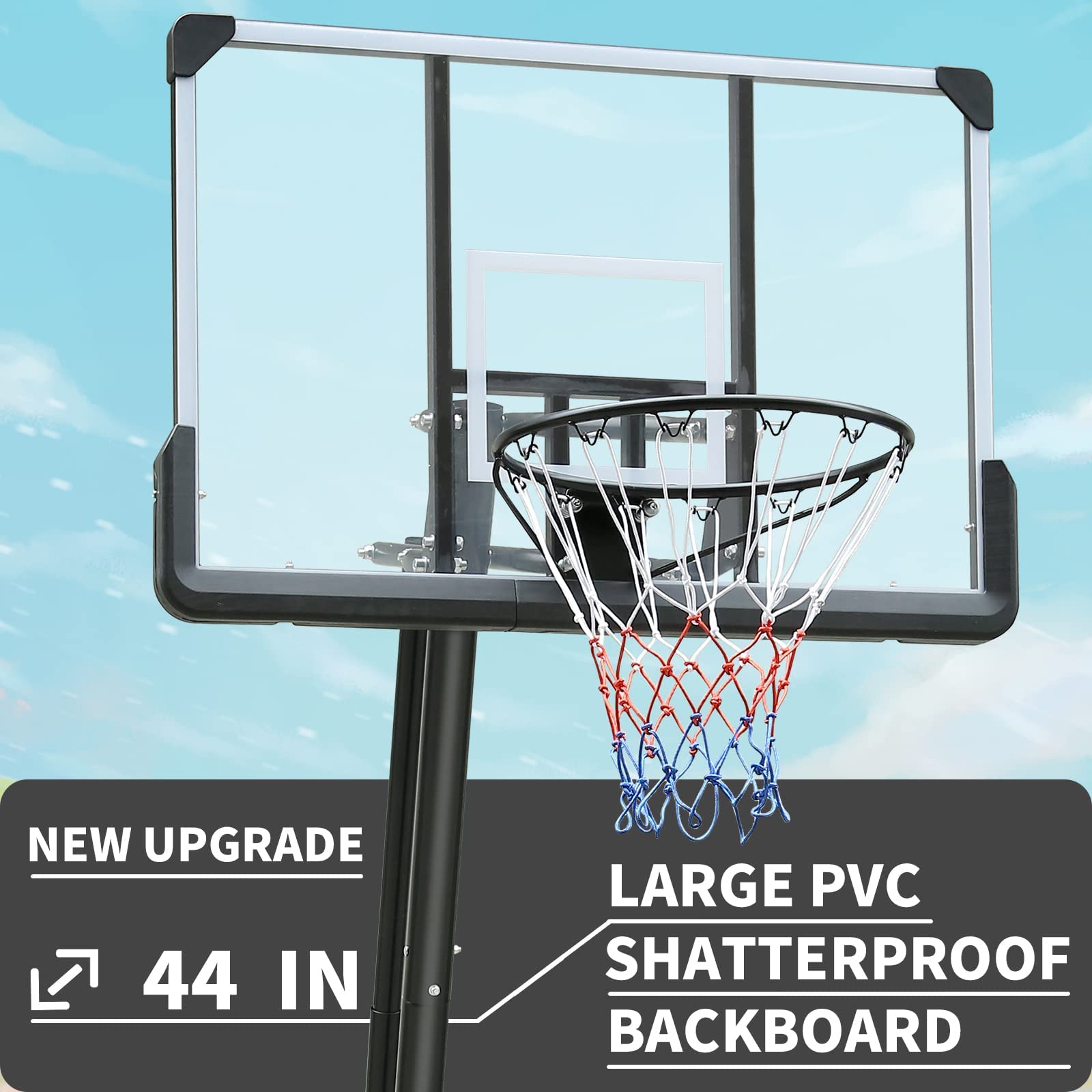 Sports God Portable Basketball Hoop Goal System Adjustable Backboard ...