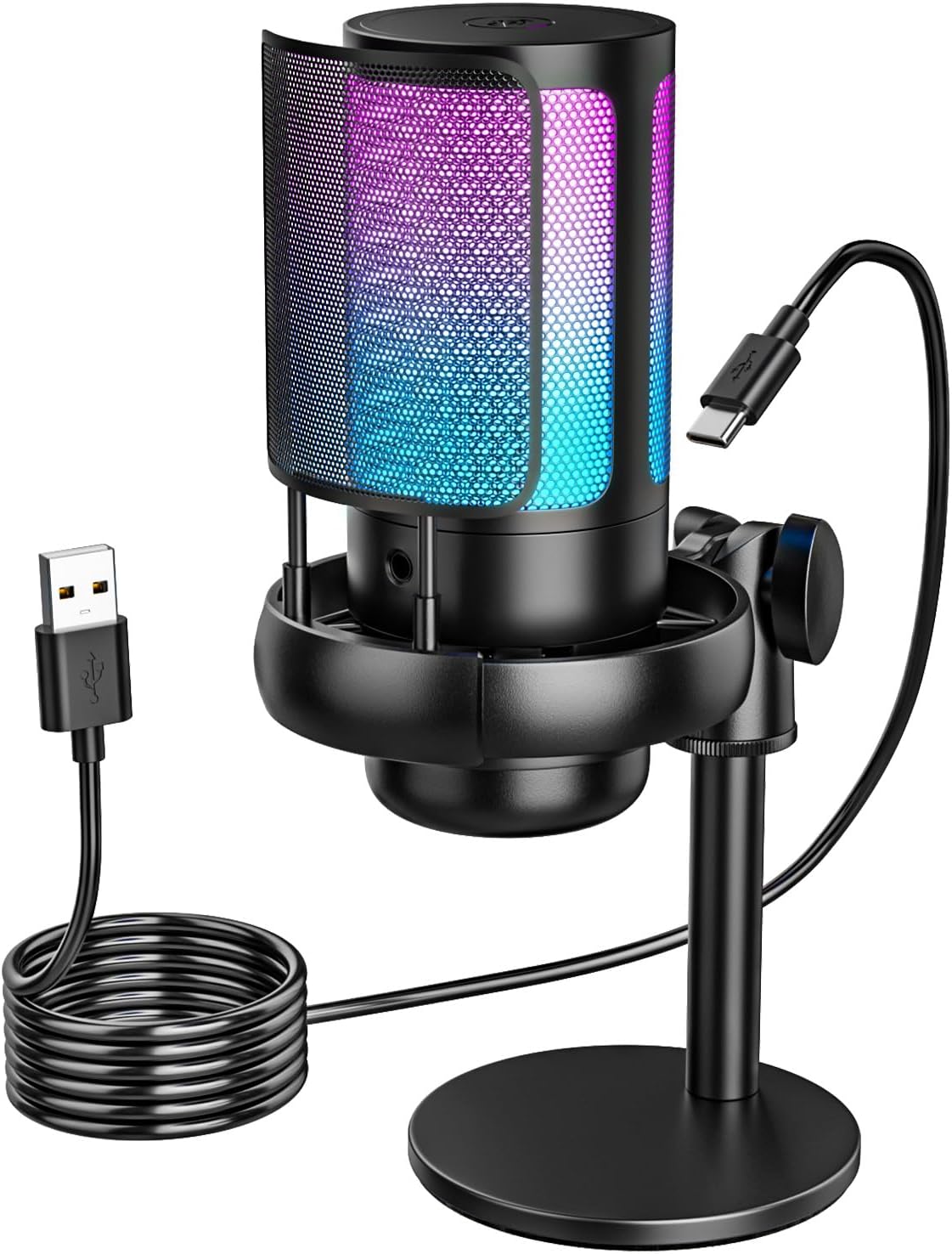 USB Microphone,Fifine Metal Condenser Recording Microphone for Laptop ...