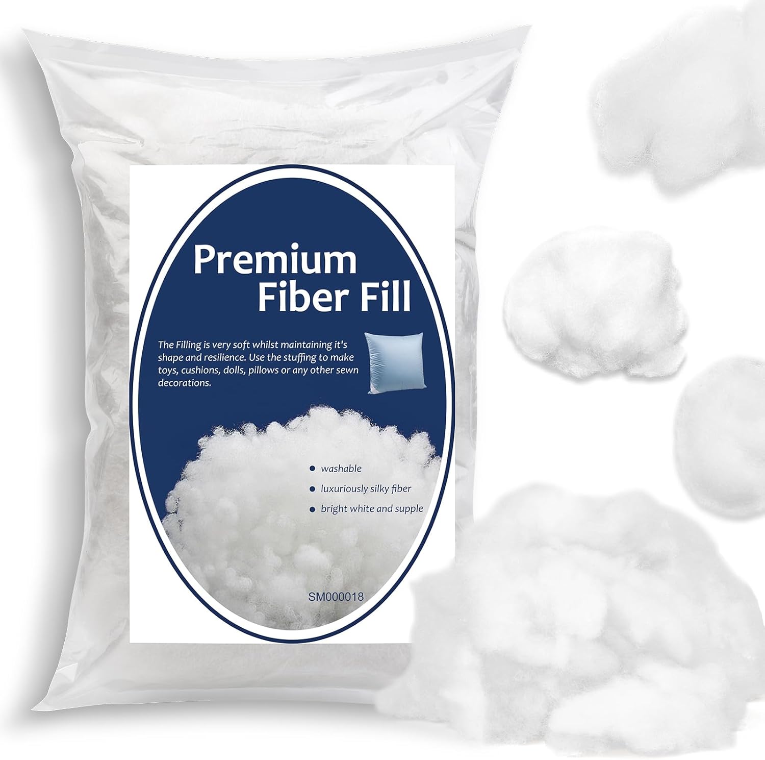 Amazon.com: Bupete 1.8oz/50g Polyfill Stuffing, (1.8oz~4.18lb) Stuffing ...