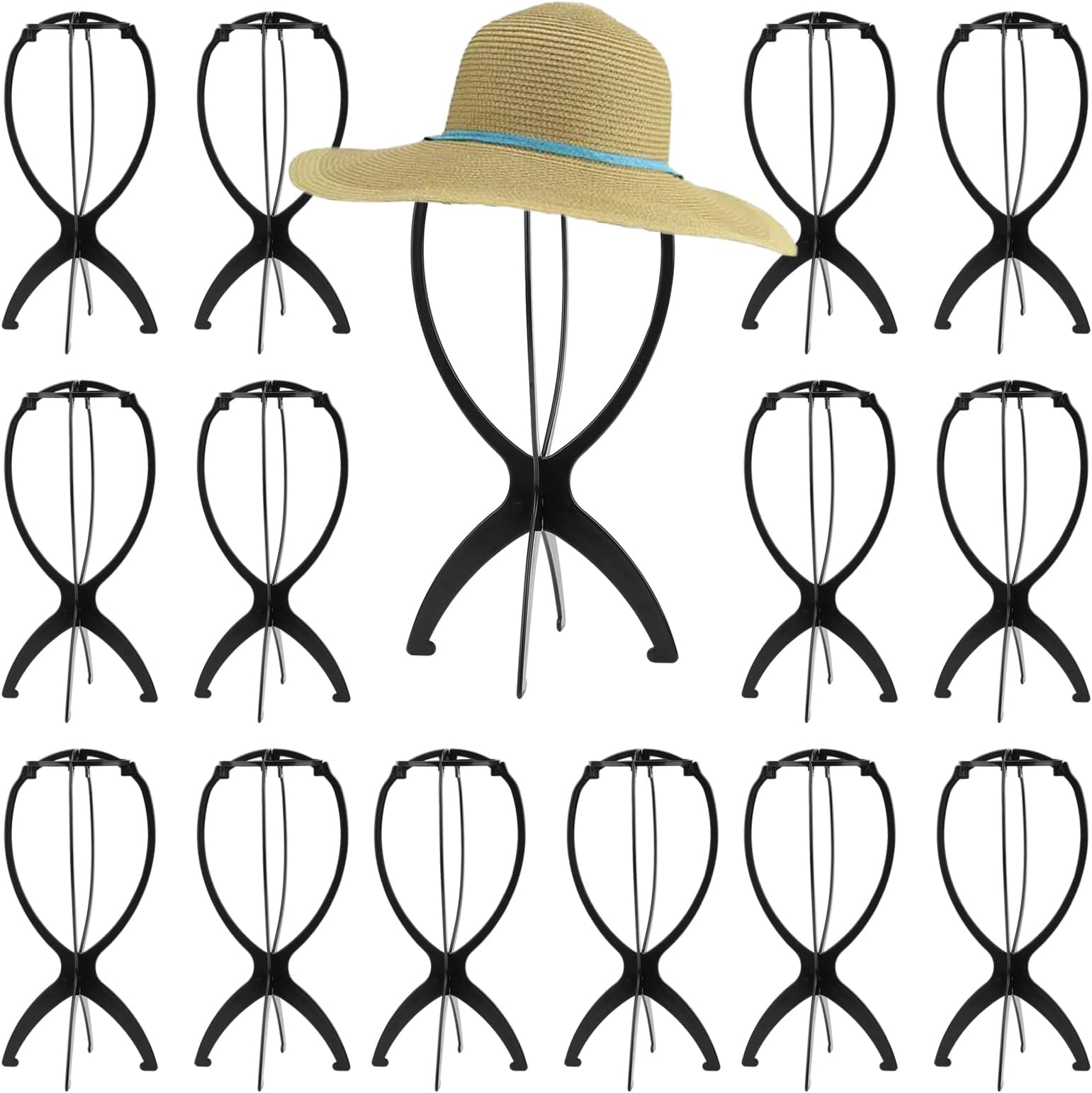 Amazon.com: HEIHAK 15 Pack 14 Inch Black Wig Stand, Collapsible Wig ...