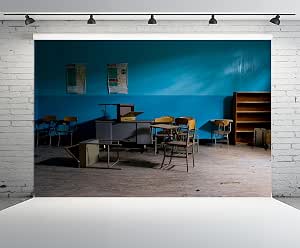 Amazon.com : CHNYWORK 9x6ft Abandoned Old School Backdrop Dark ...