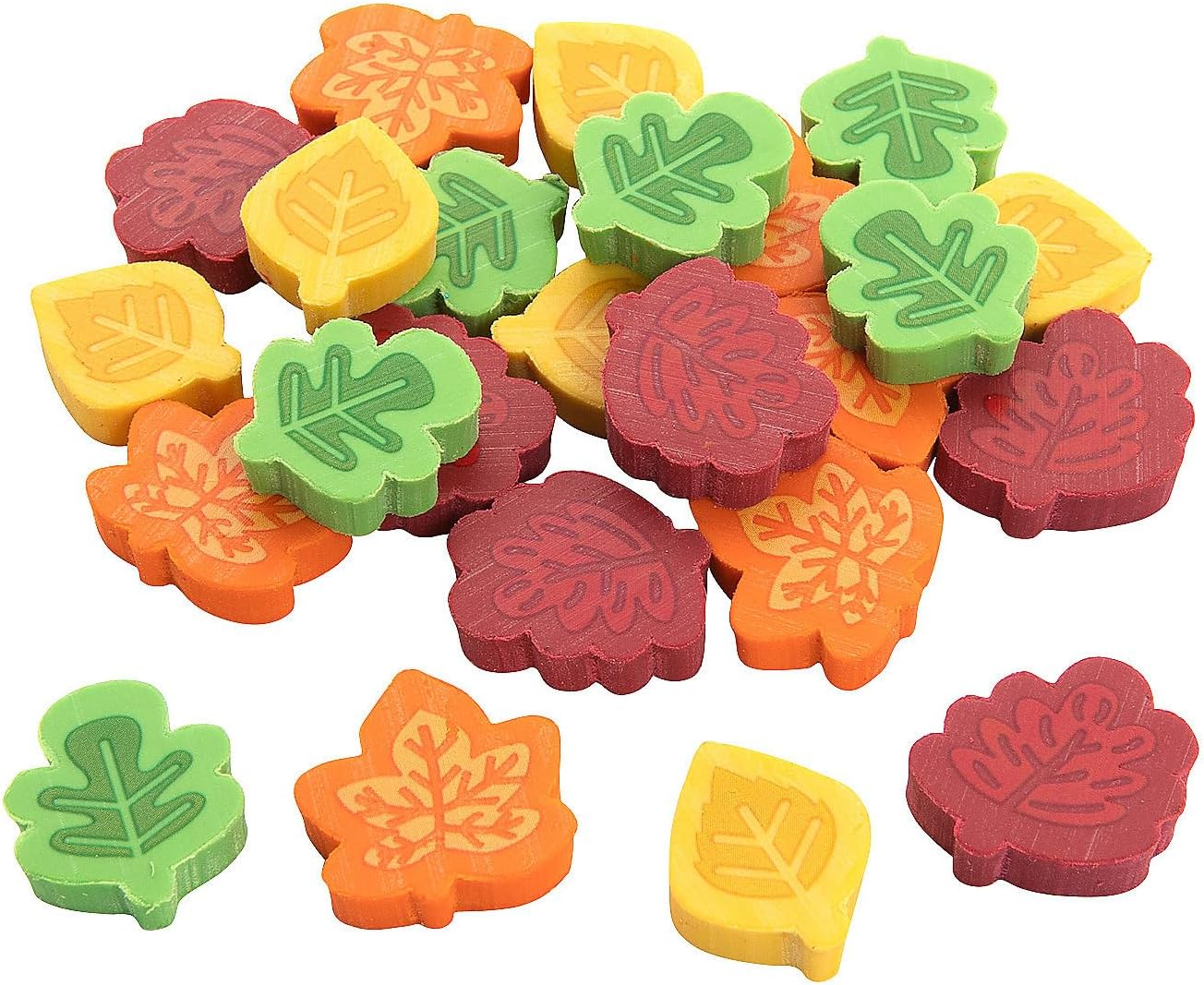 Amazon.com: Bulk Mini Fall Leaf Eraser Assortment - Classroom Handouts ...