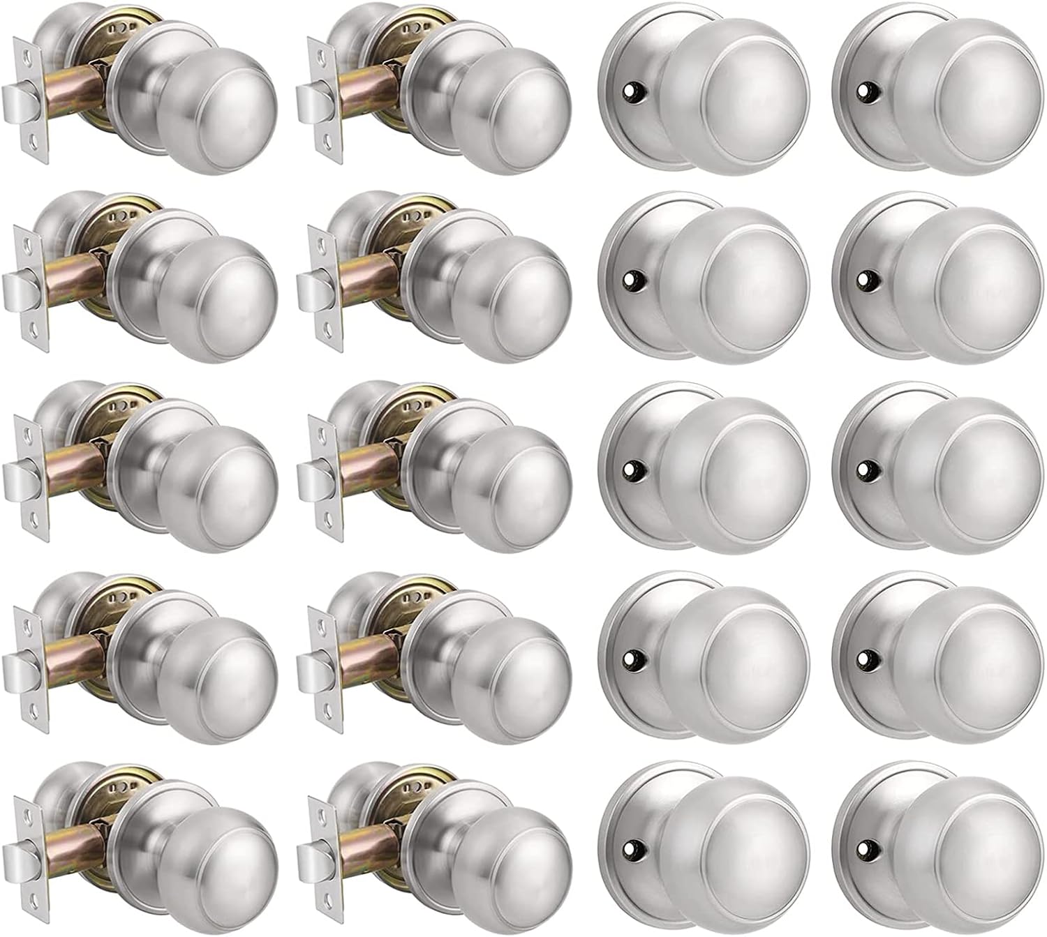 Probrico (10 Pack Passage Door Knob and (10 Pack) Single Side Dummy ...