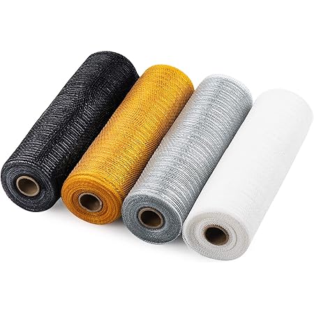Amazon.com: LISHINE 6 Rolls Deco Mesh Ribbon 10 inch x 30 feet Each ...