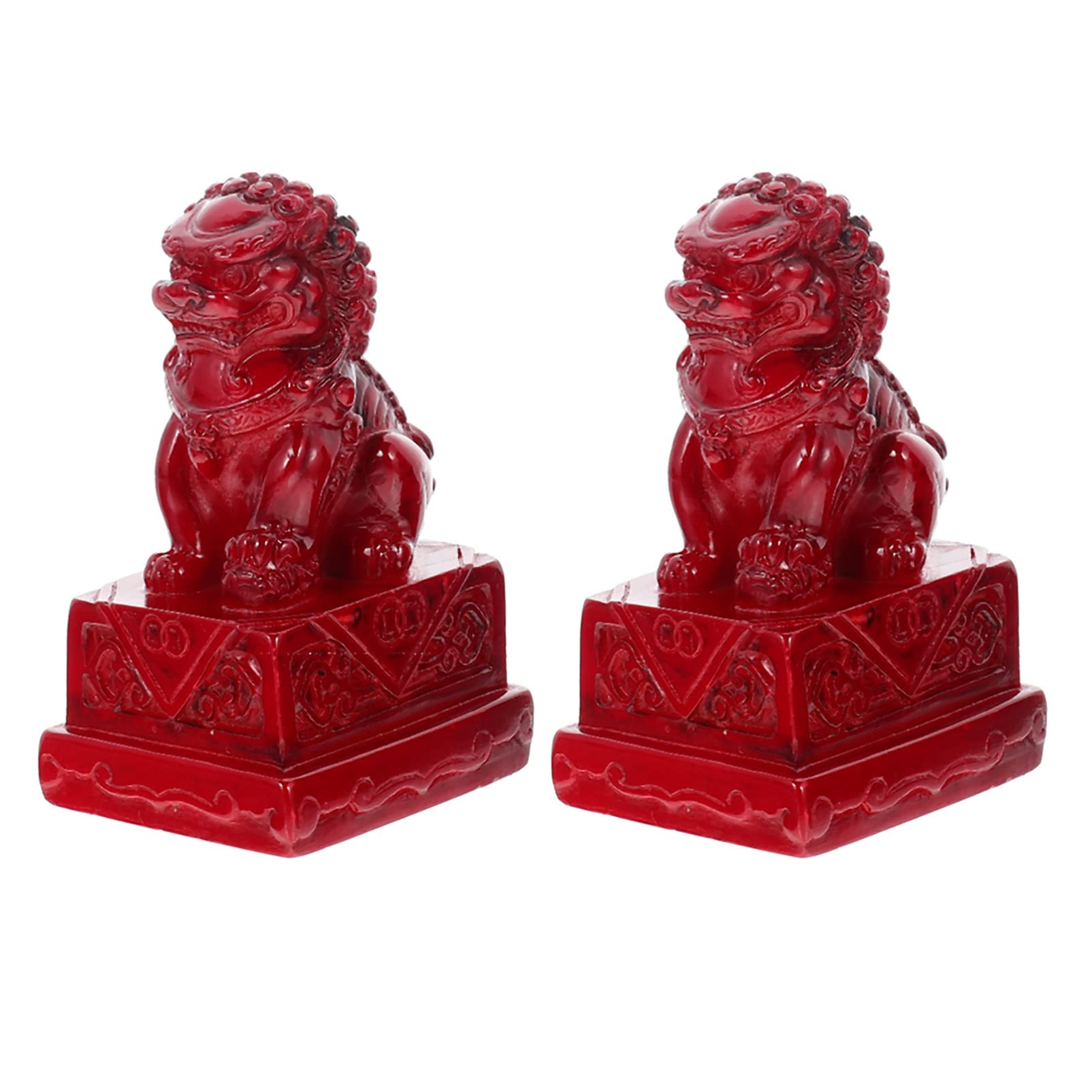 Amazon.com: Cabilock 1 Pair Fu Foo Dog Guardian Lion Statue Vintage ...