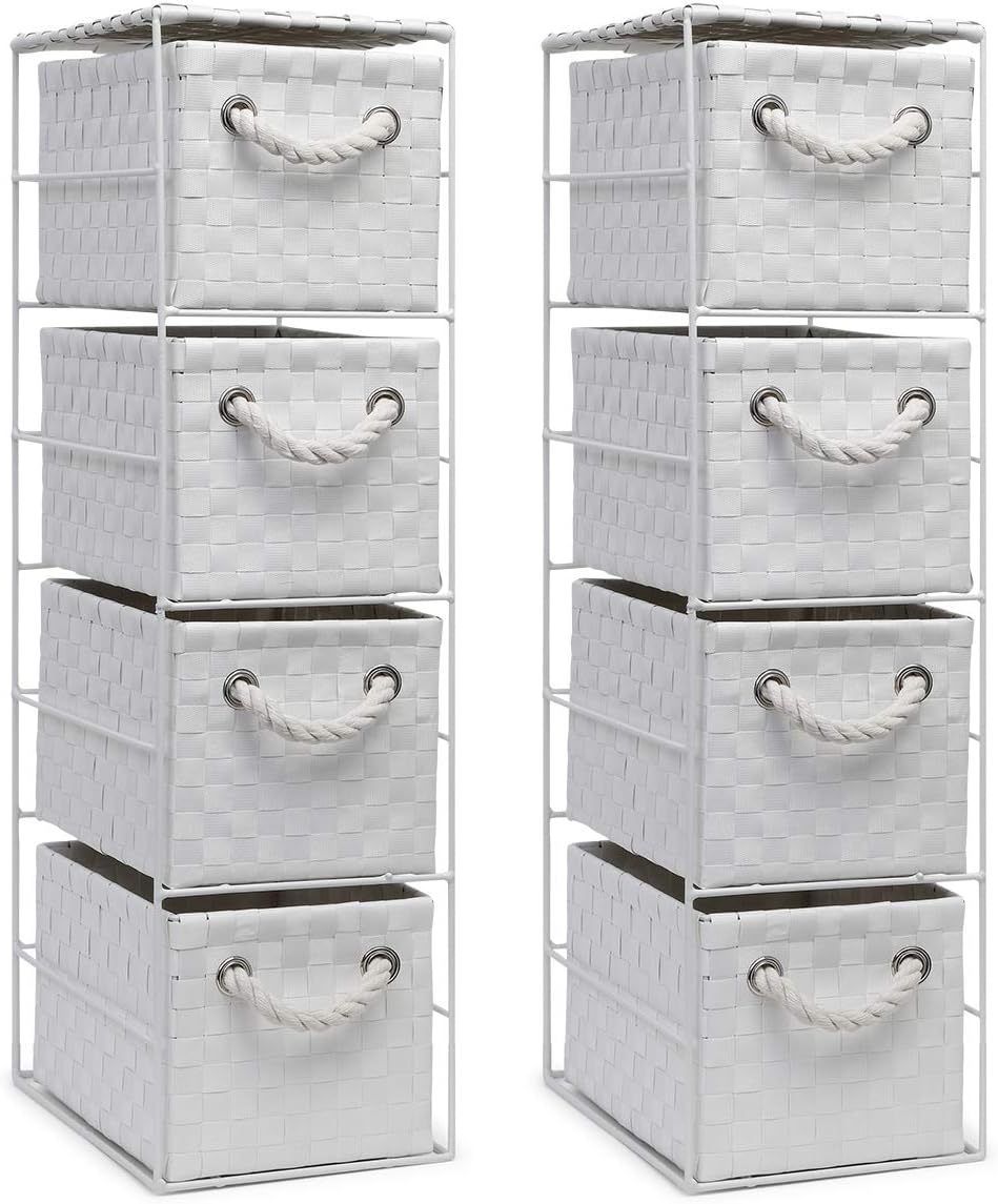 2 x 4 Drawer Storage Cabinet Unit for Bedroom/Bathroom/Home/Office ...