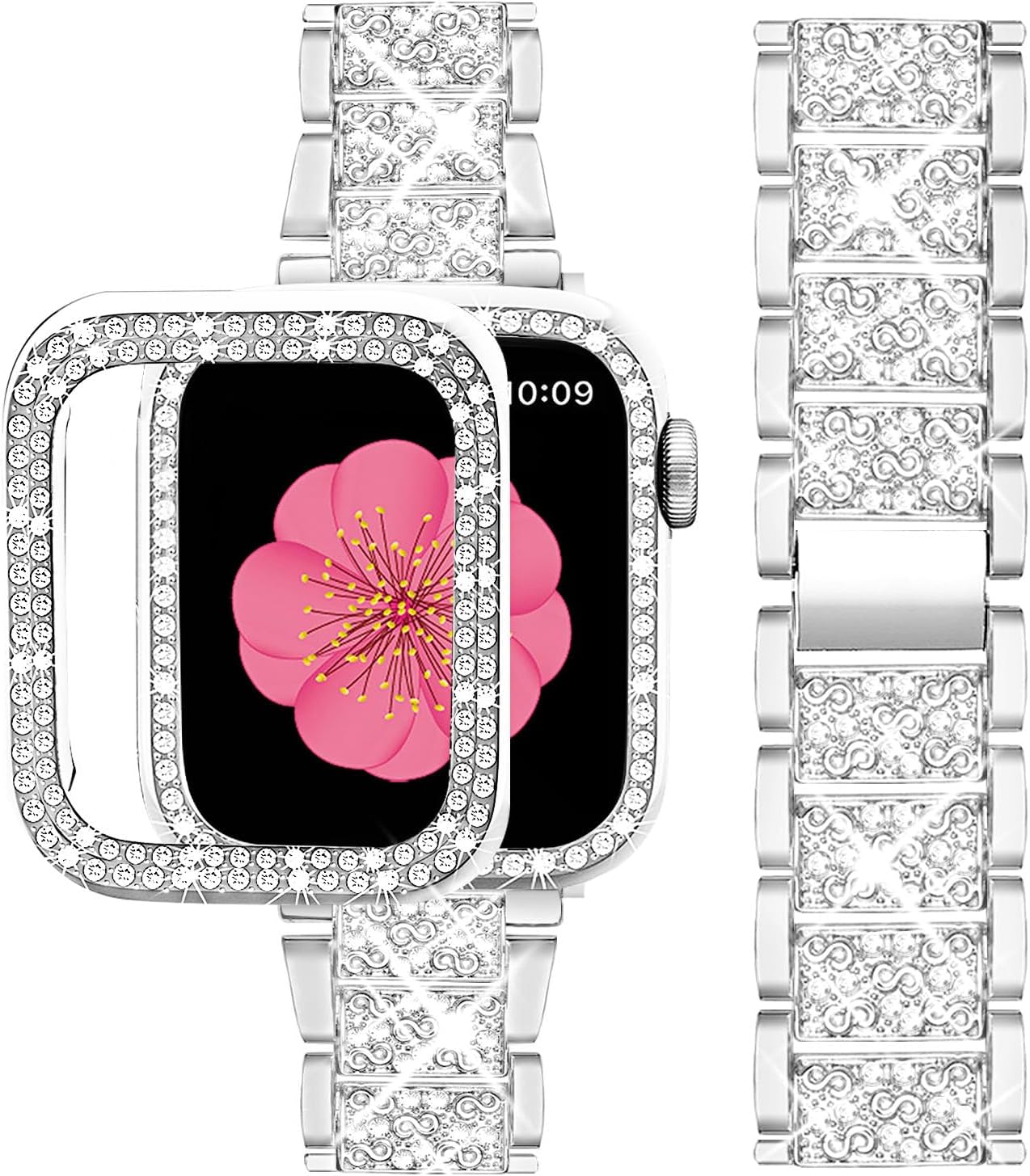 Amazon.com: SUPOIX Compatible with Apple Watch Band 44mm + Case, Women ...