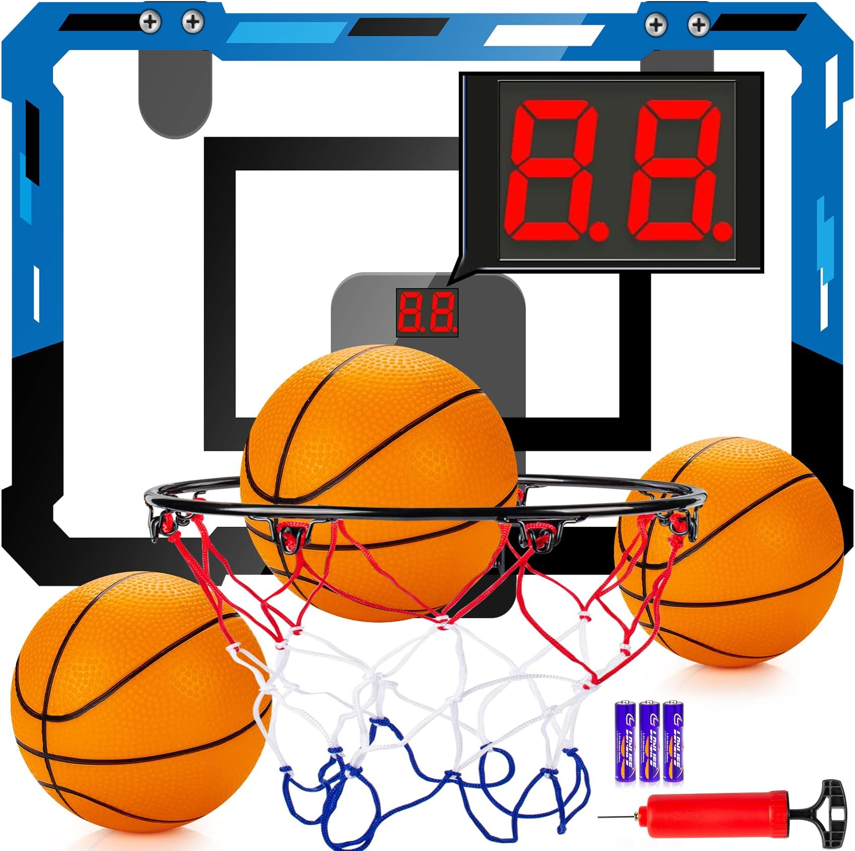 Jesser Hoop Over The Door Mini Basketball Hoop – 2 Gameplay Modes: Shot ...