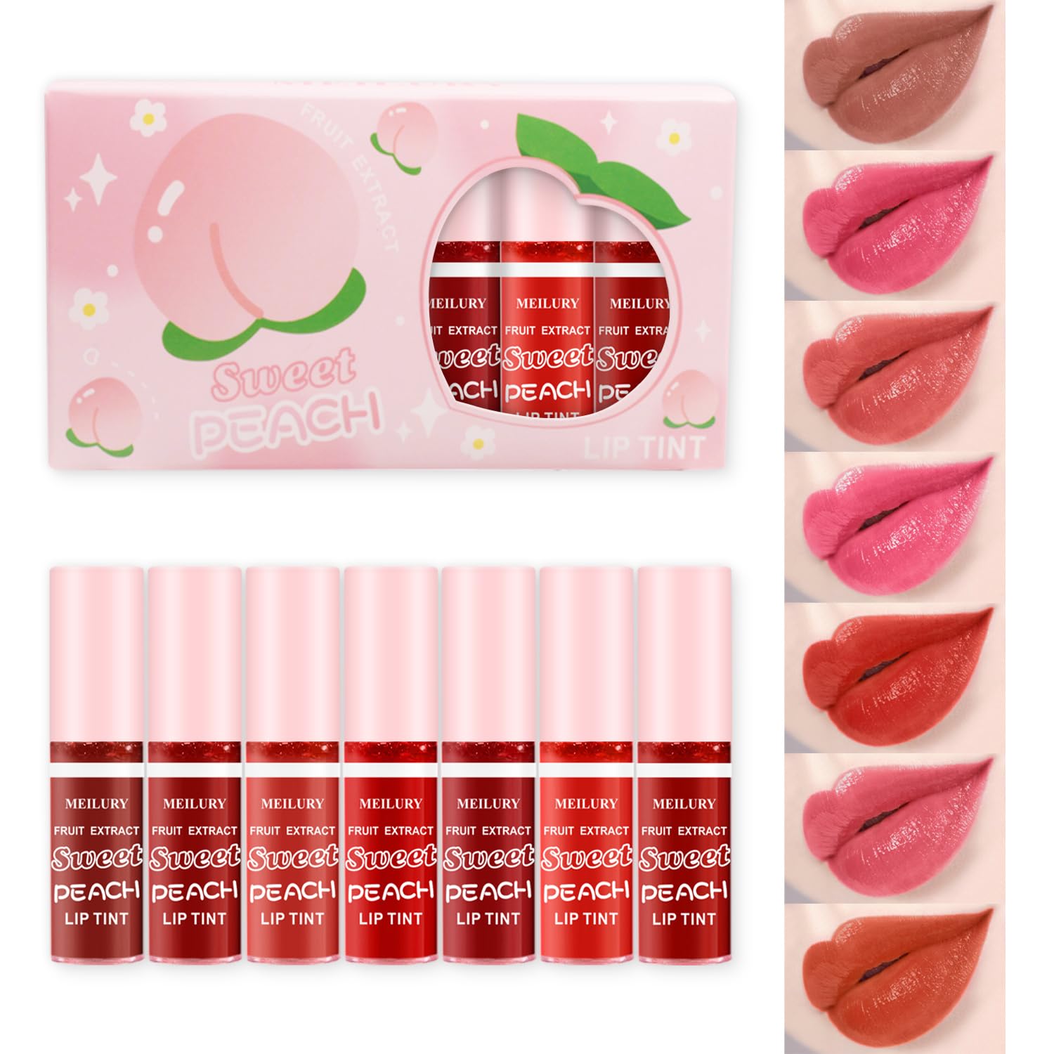 Amazon.com : 7 Colors Lip Stain Set, Watery Lip Tint Stain Mini Liquid ...