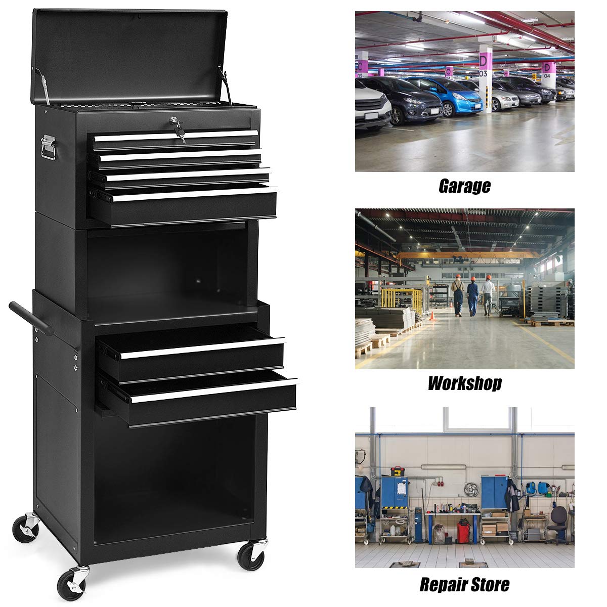 Buy Safstar 6-Drawer Rolling Tool Chest, High Capacity Tool Storage ...