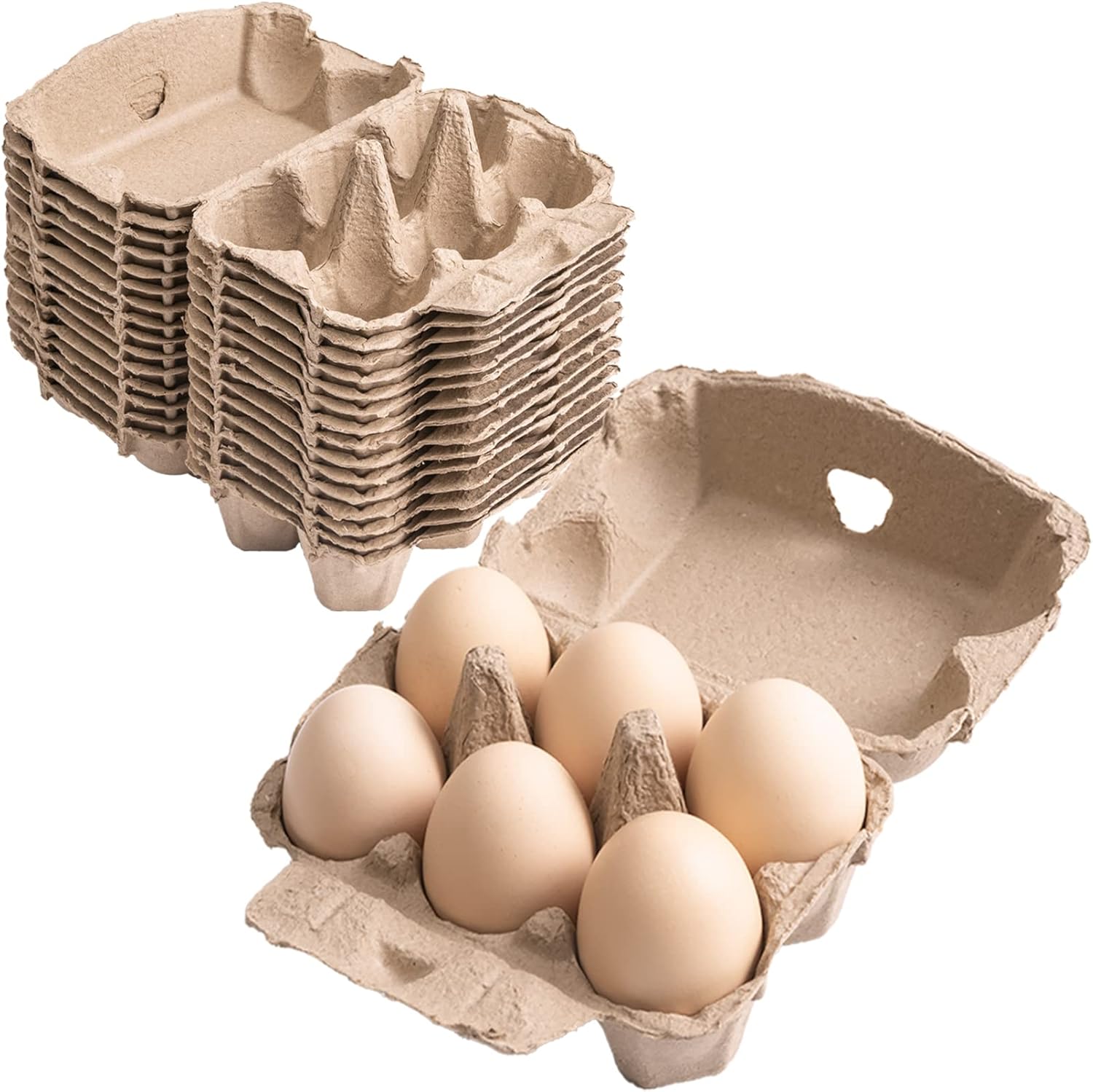 Amazon.com: 20 Pack Empty Egg Carton, 6 Pulp Fiber Egg Carrier Egg ...