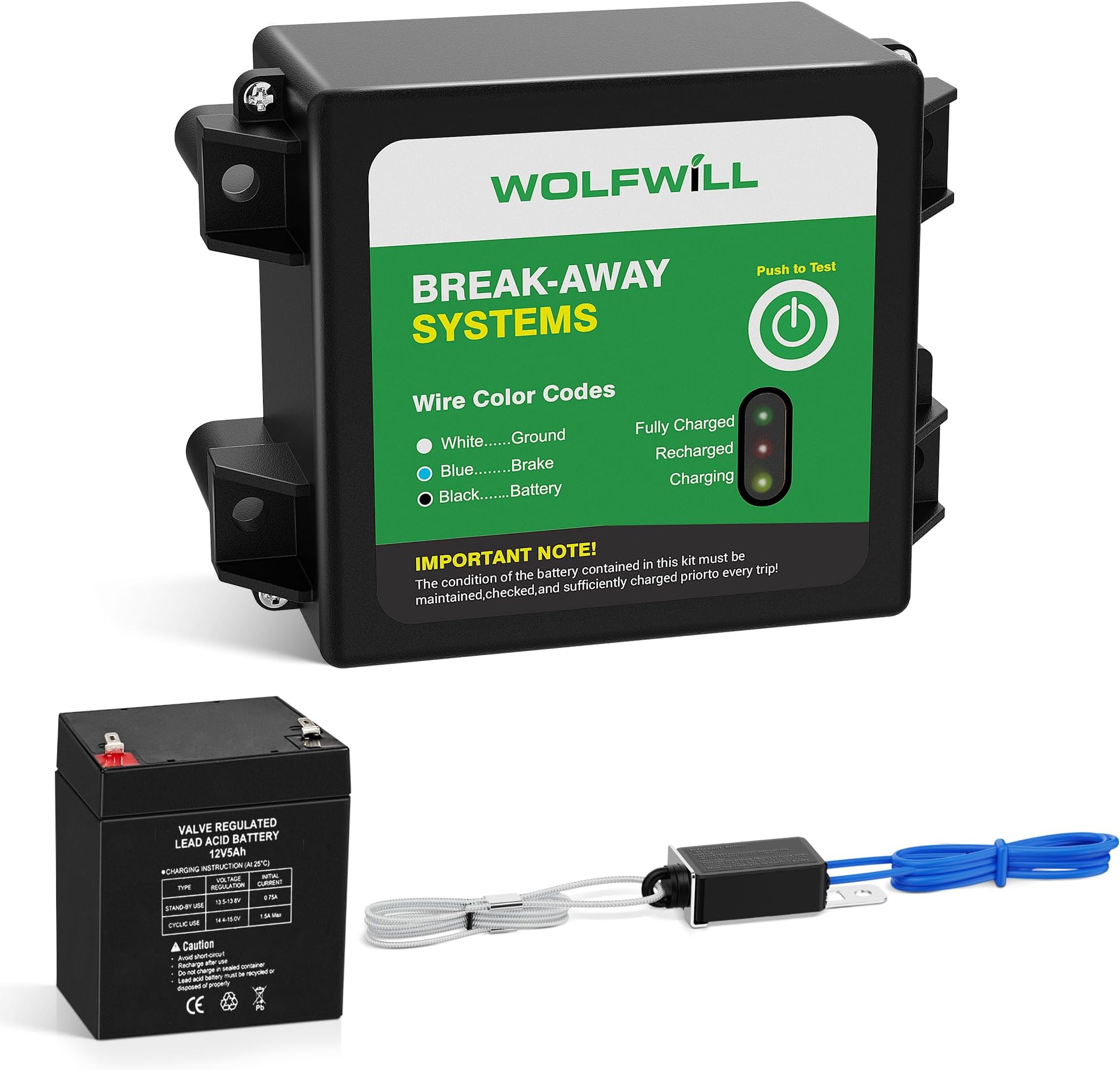 12V Breakaway Kit With Battery Charger Trailer Breakaway Kit With ...