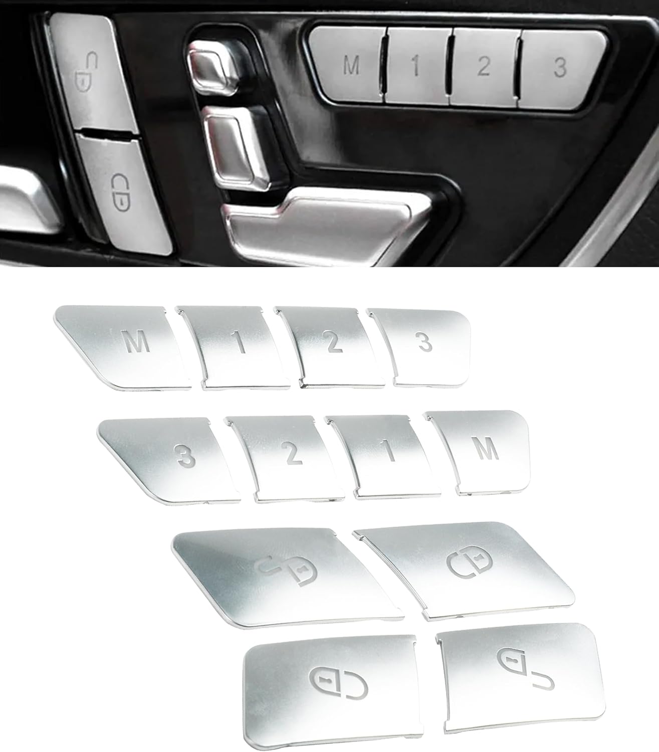 Amazon.com: Zlirfy Lock Unlock Button Stickers,Car Seat Memory Door ...