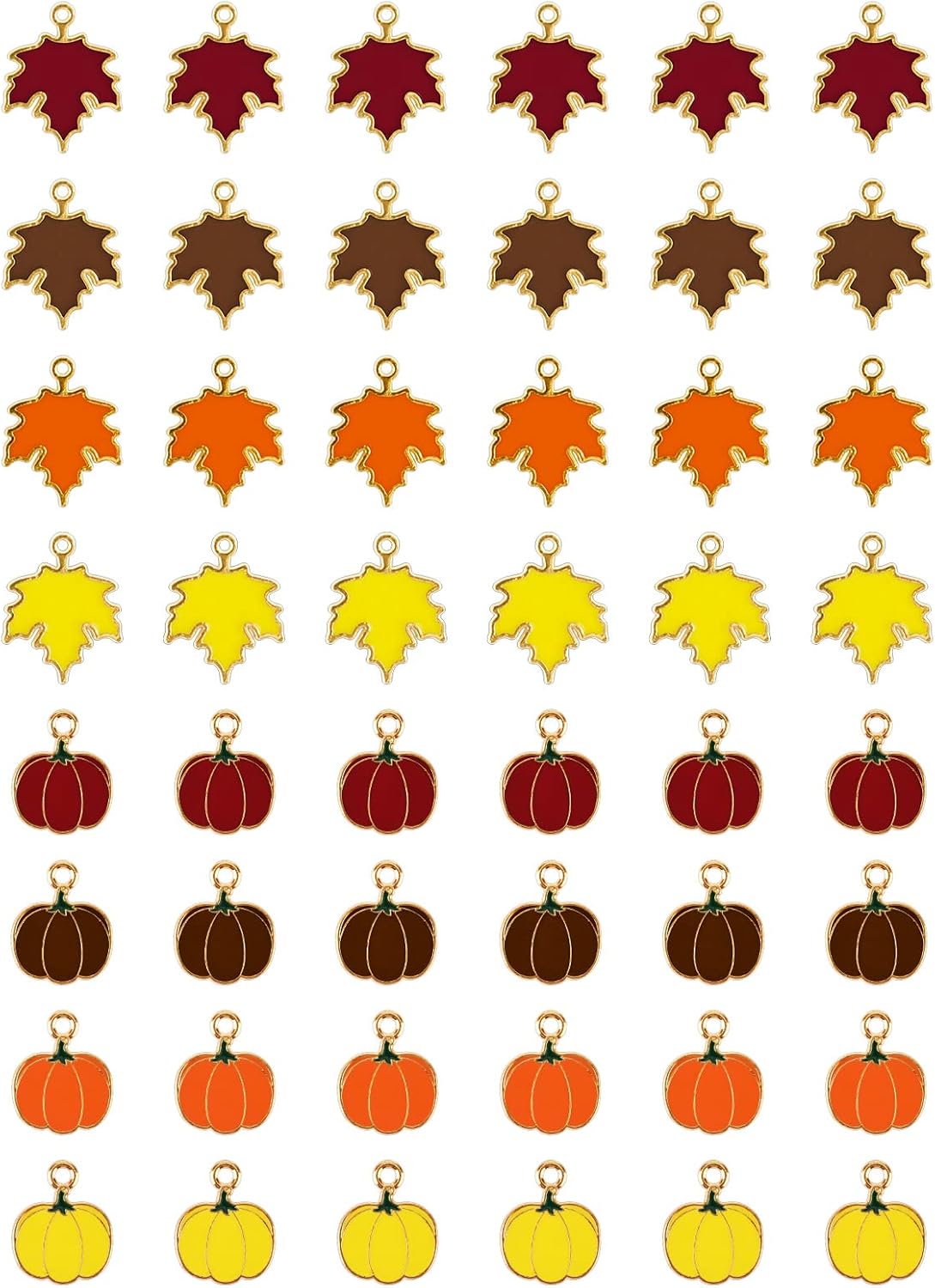 Amazon.com: AIEX 48pcs Fall Charm Pendants, Fall Maple Leaf Charms ...
