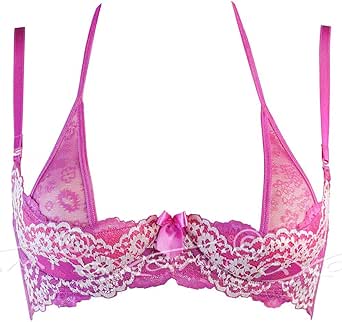 Amazon.com: Axami Women's Eat Me Shelf Bra 36 D Pink-White: Clothing ...
