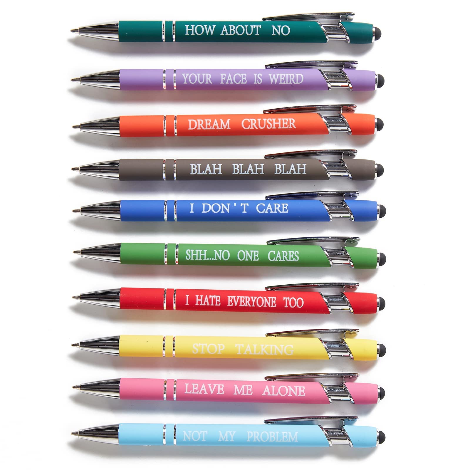 HLPHA Funny Pens,10PCS Demotivational Sarcastic Negative Quotes ...