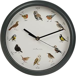 URBNLIVING Bird Wall Clock with Real Bird Sounds Each Hour - Singing ...