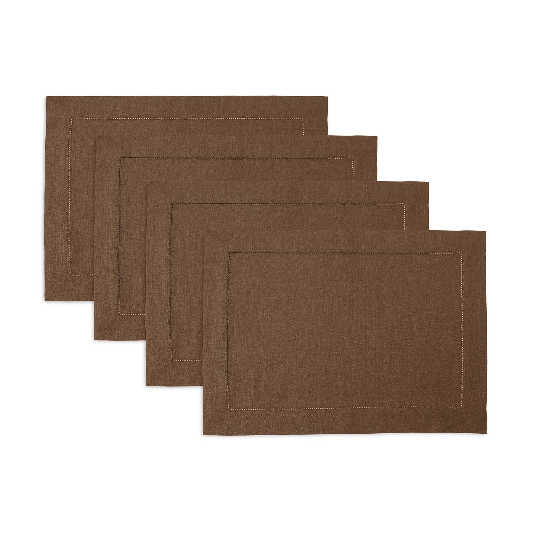 Amazon.com: Solino Home Brown Linen Placemats Set of 4 – 100% Pure ...