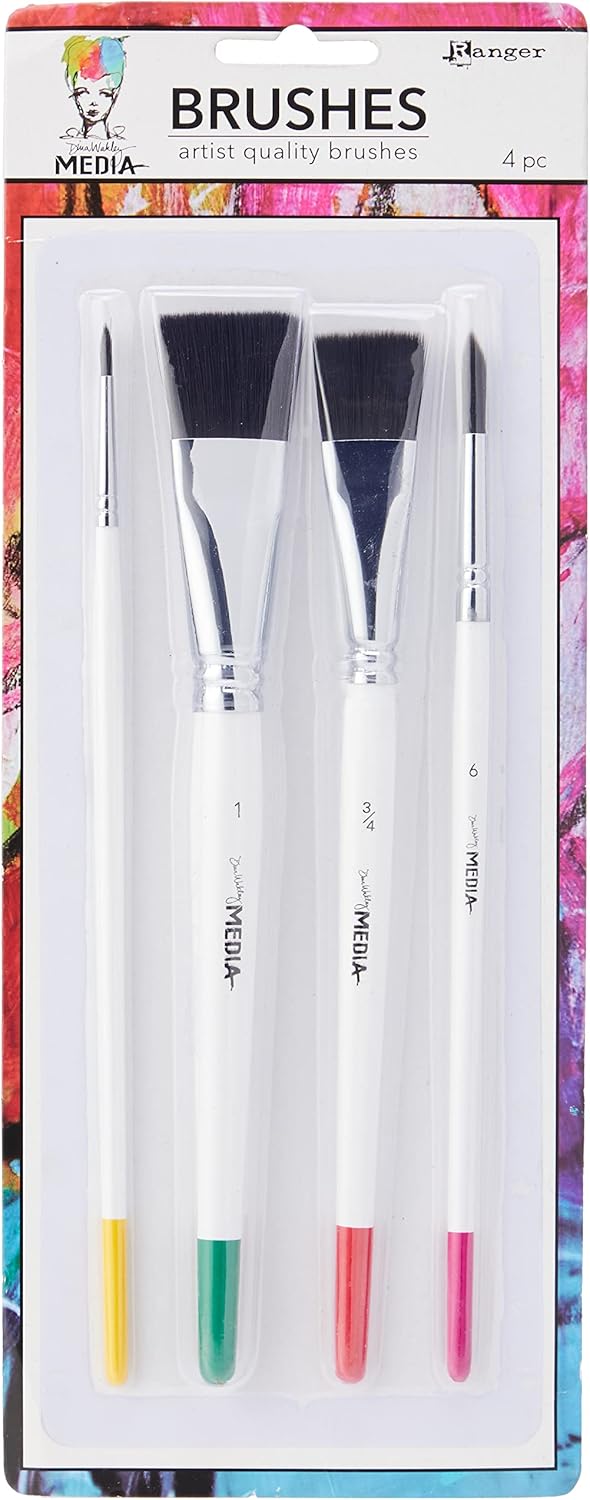 Amazon.com: Ranger MDA55761 MDA55761 Brushes 4/Pk Round 3, Fine Point 6 ...