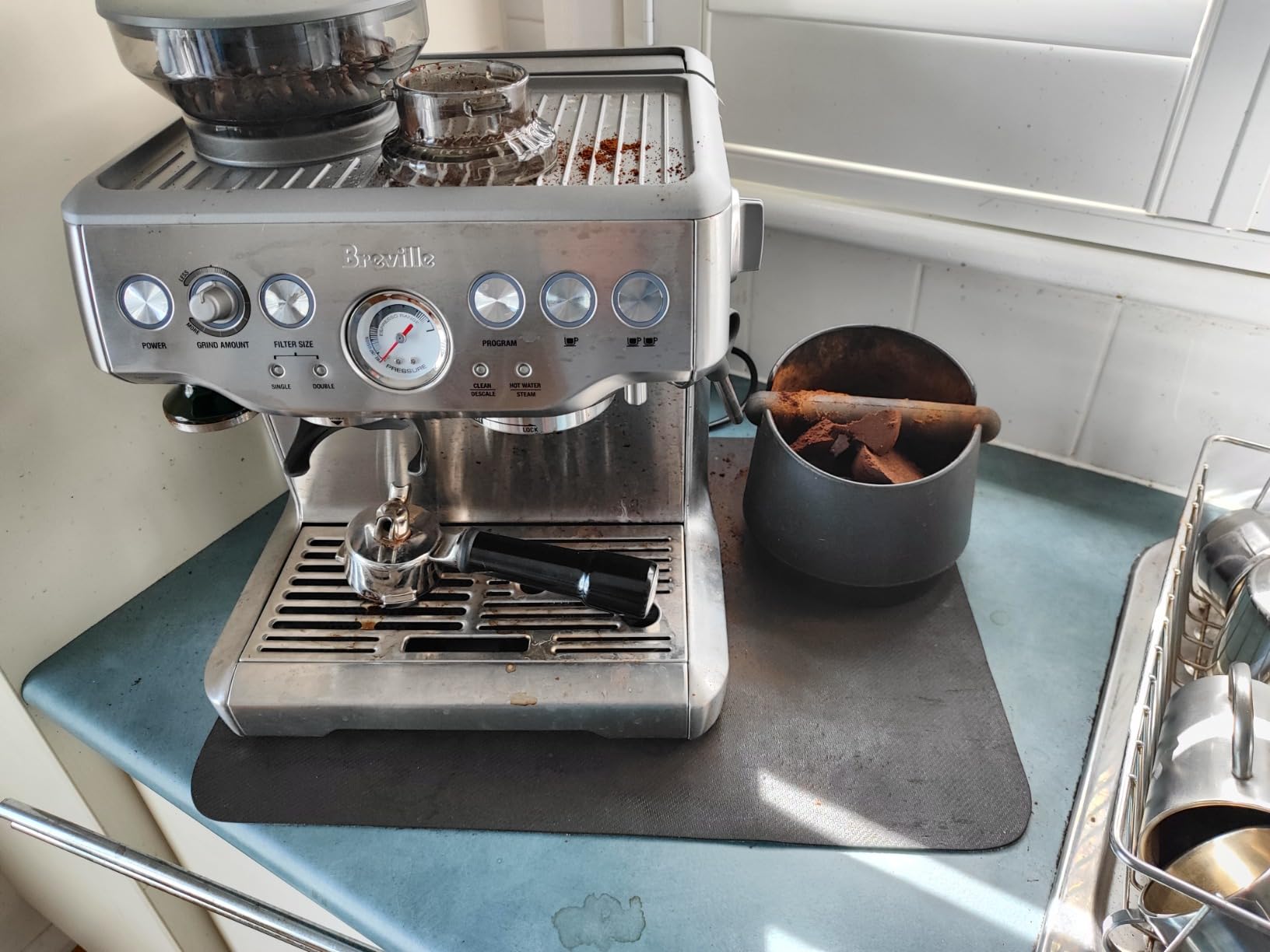 Coffee Mat Hide Stain Rubber Backed Absorbent Coffee Maker Mat for ...