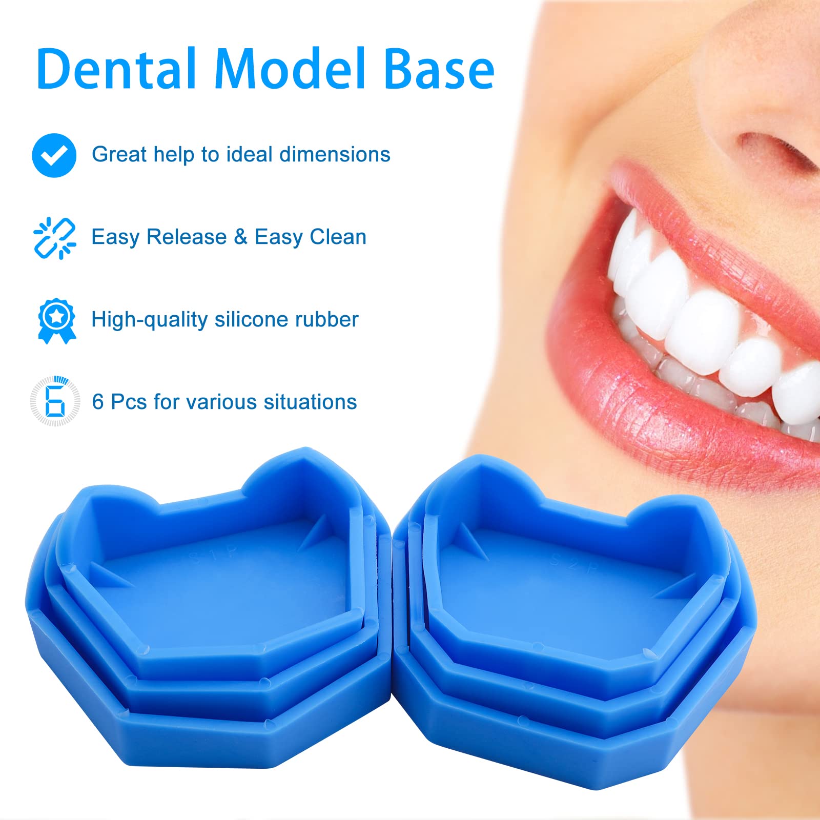 Buy 6 Pcs Dental Base Former Kit Dental Lab Model Base Set Plaster Mold ...