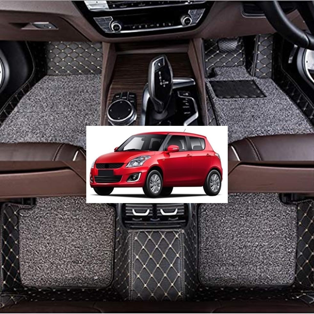 AutoClow/Premium 7D Car Mat Full Set for Maruti Suzuki Swift (Model ...