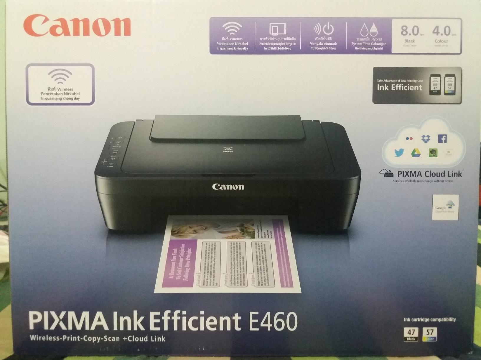 Canon PIXMA E460 Colour WiFi Multifunction Inkjet Printer (Black ...