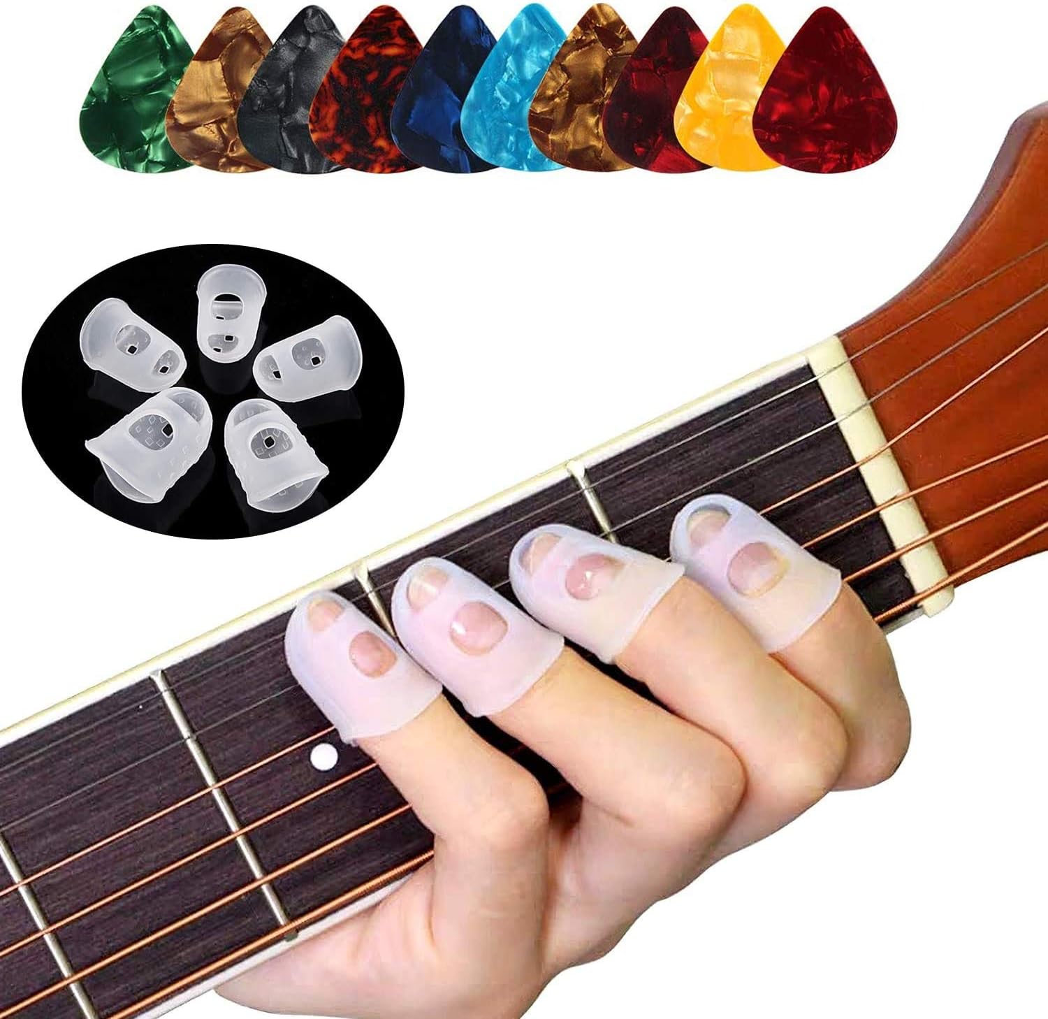 Guitar Fingertip Protectors - 40 Pcs Silicone Finger Guards Protection ...