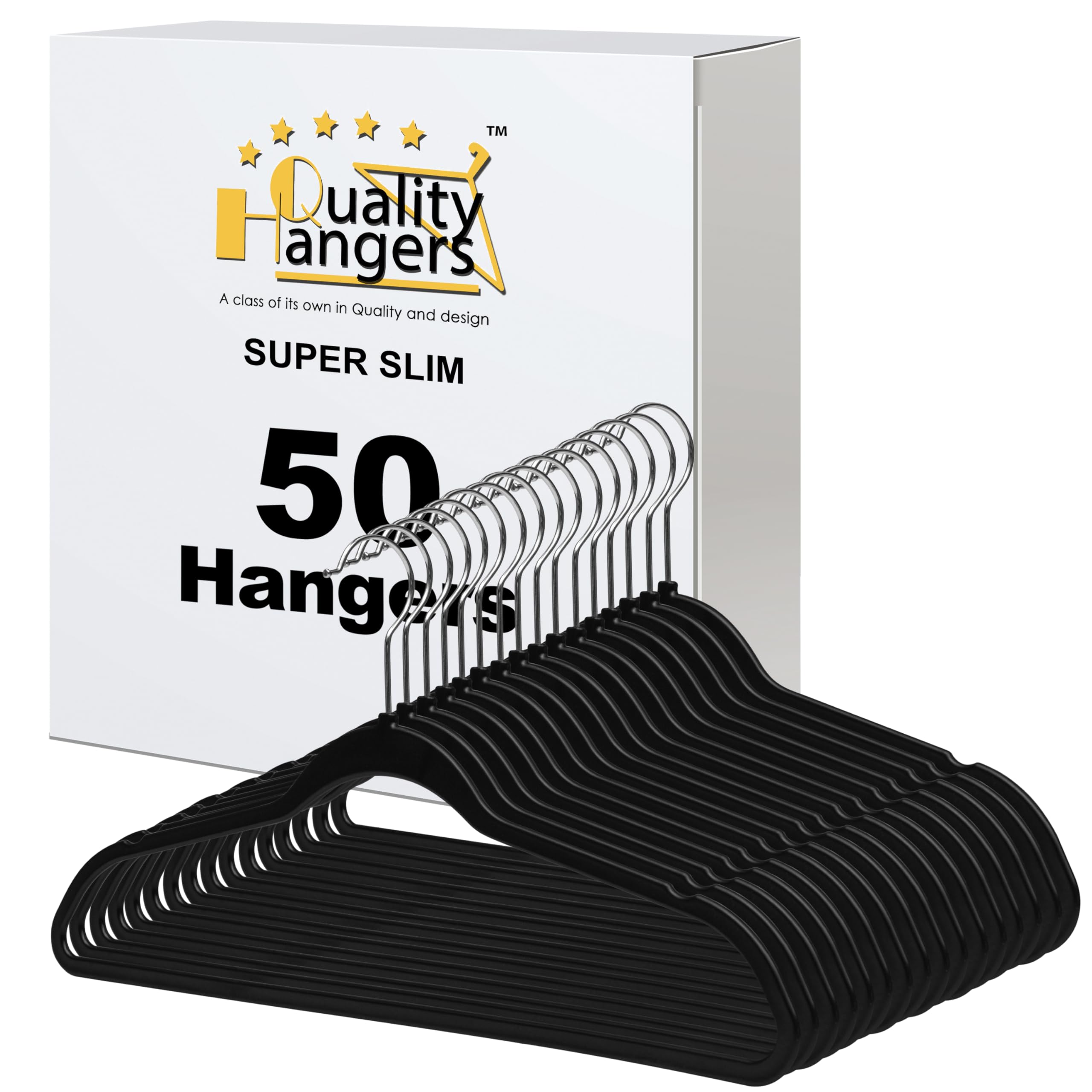 Amazon.com: Quality Hangers 50 Pack Slim Plastic Hangers for Clothes ...