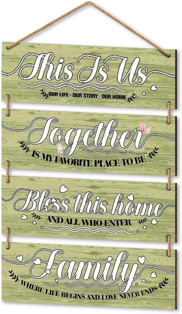 Amazon.com : Glenmal 4 Pieces Wooden Inspirational Wall Art ...
