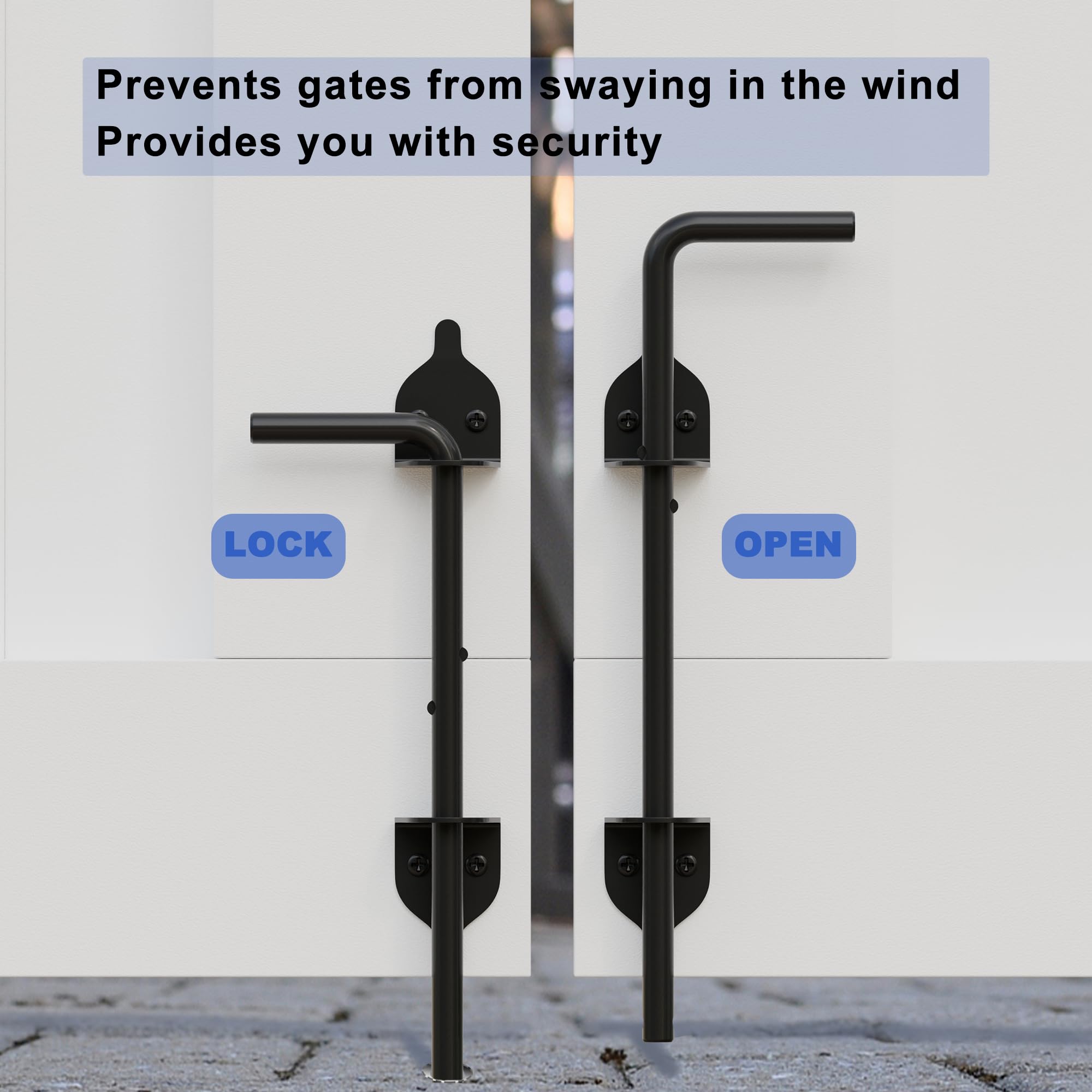 Snapklik.com : Heavy Duty Cane Bolt - 12" Gate Drop Rod For Vinyl Fence ...