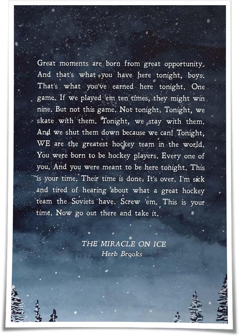 Amazon.com: Jelyfisg Miracle on Ice Poem Wall Art Poetry Poster Vintage ...